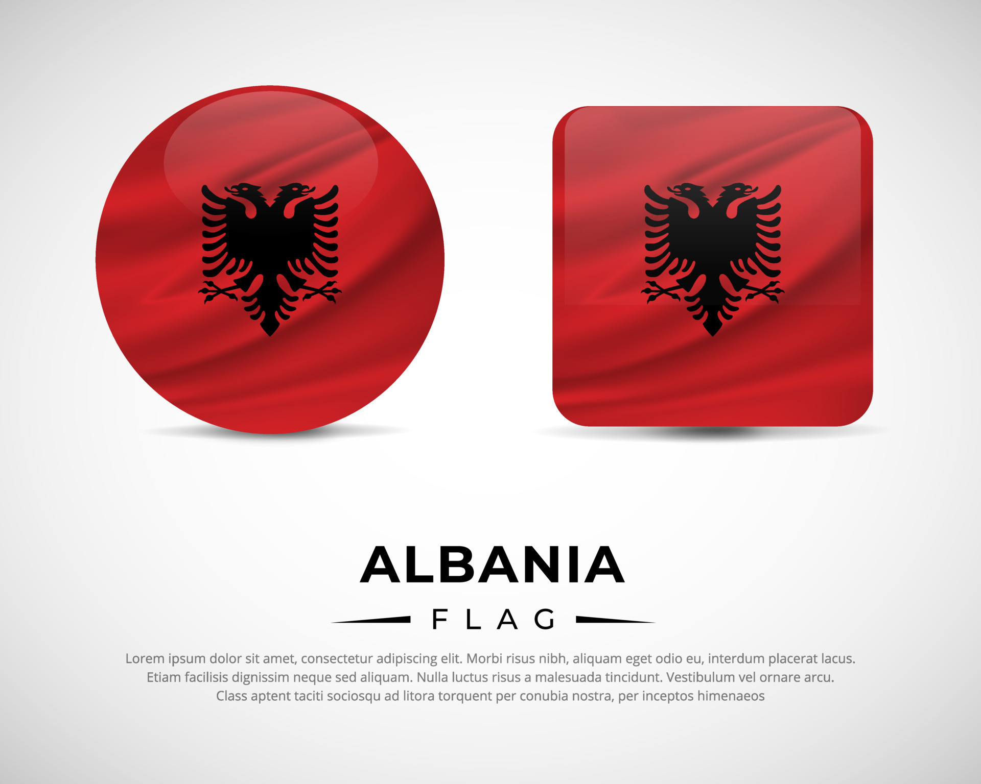 colección de icono del emblema de la bandera de albania. vector de icono de símbolo de bandera ...