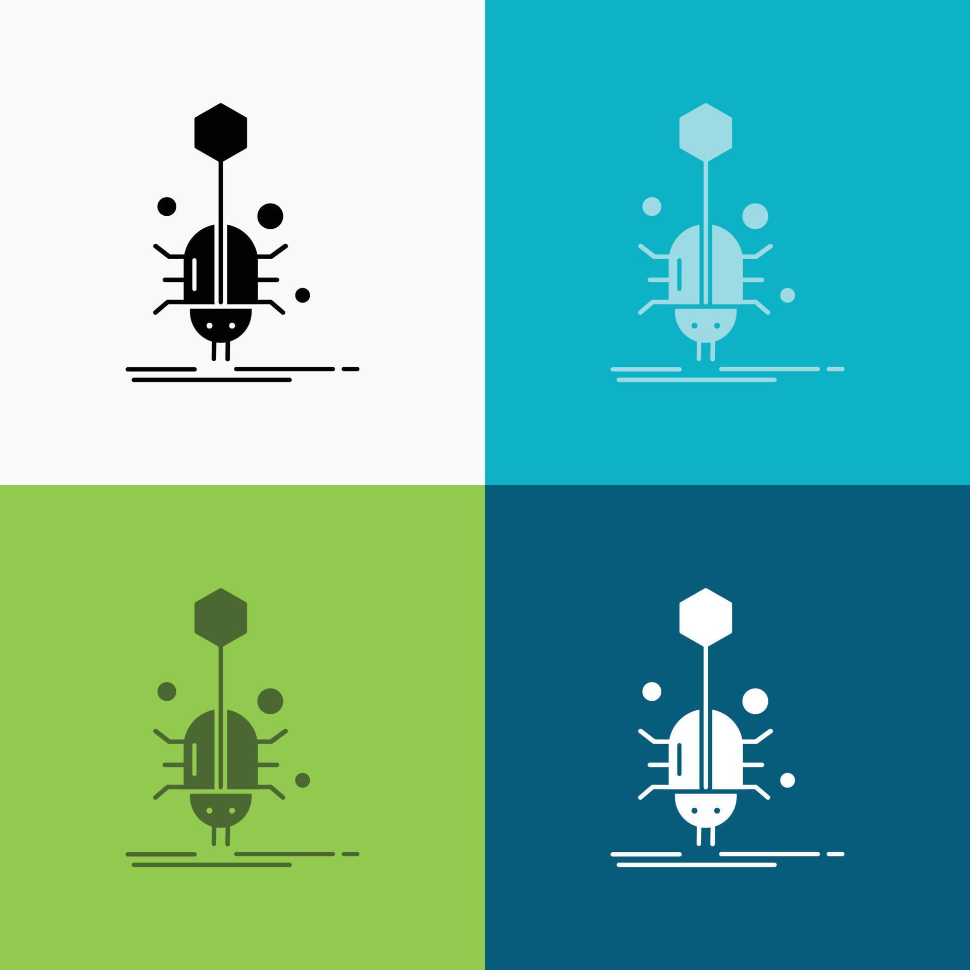 Bug Insect Spider Virus Web Icon Over Various Background Glyph