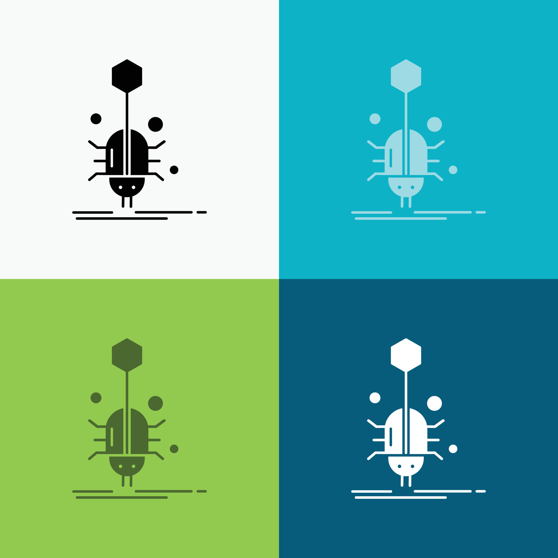 Bug Insect Spider Virus Web Icon Over Various Background Glyph