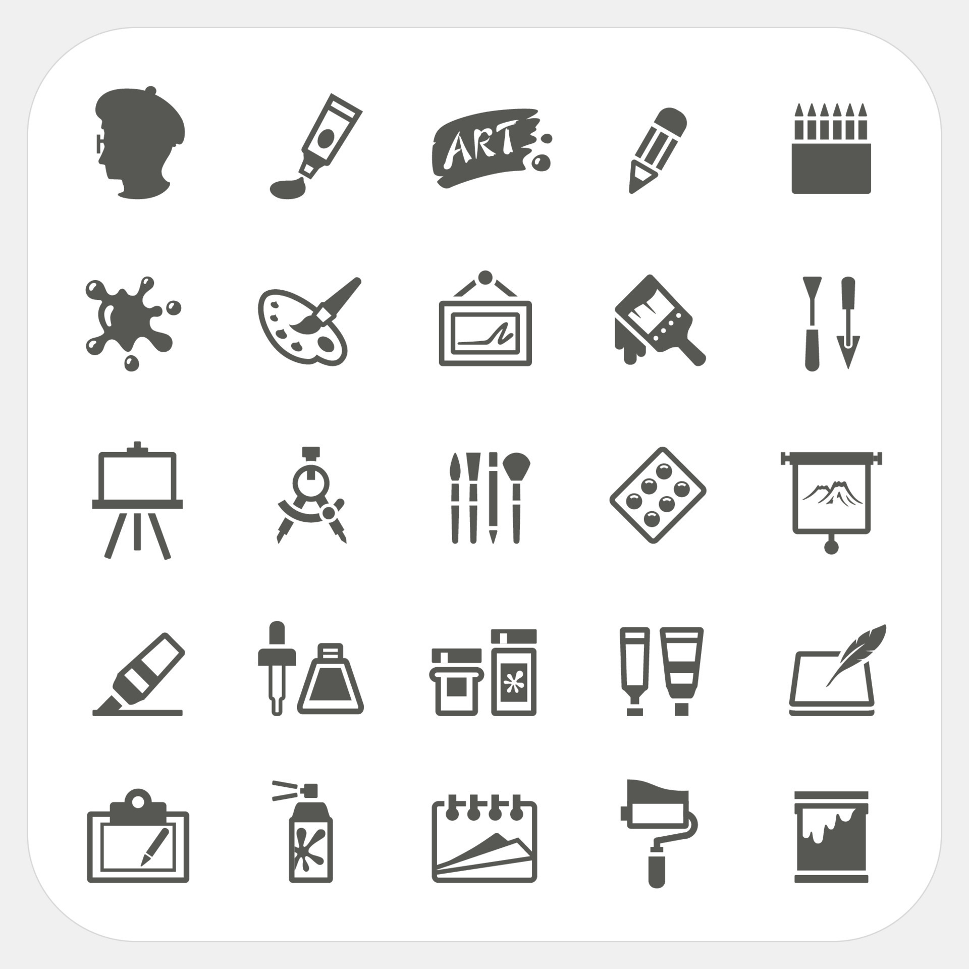 Art icons set 13384762 Vector Art at Vecteezy