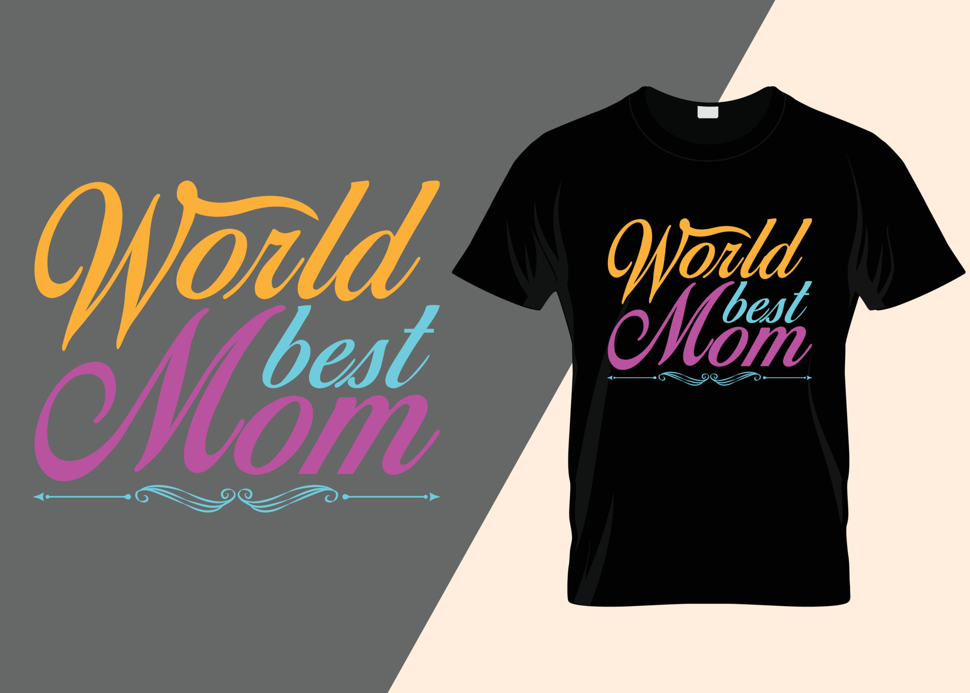 World Best Mom T Shirt Design 13386907 Vector Art At Vecteezy