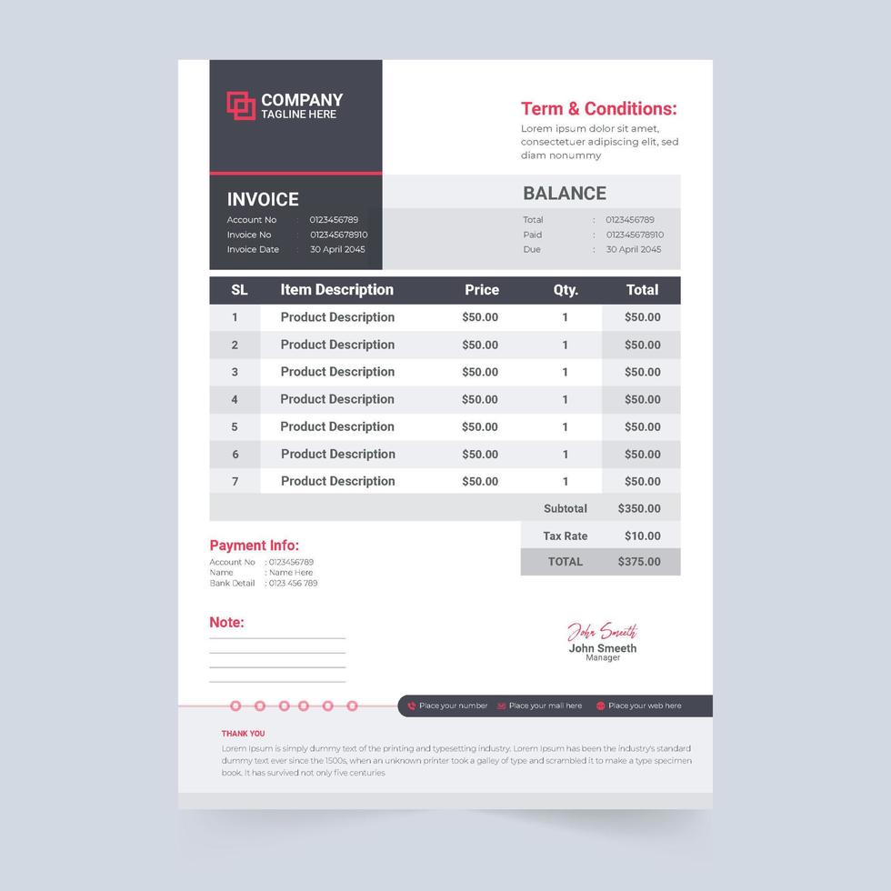 Digital purchase bill and cash receipt design with dark shades. Invoice ... Digital purchase bill and cash receipt design with dark shades. Invoice ...