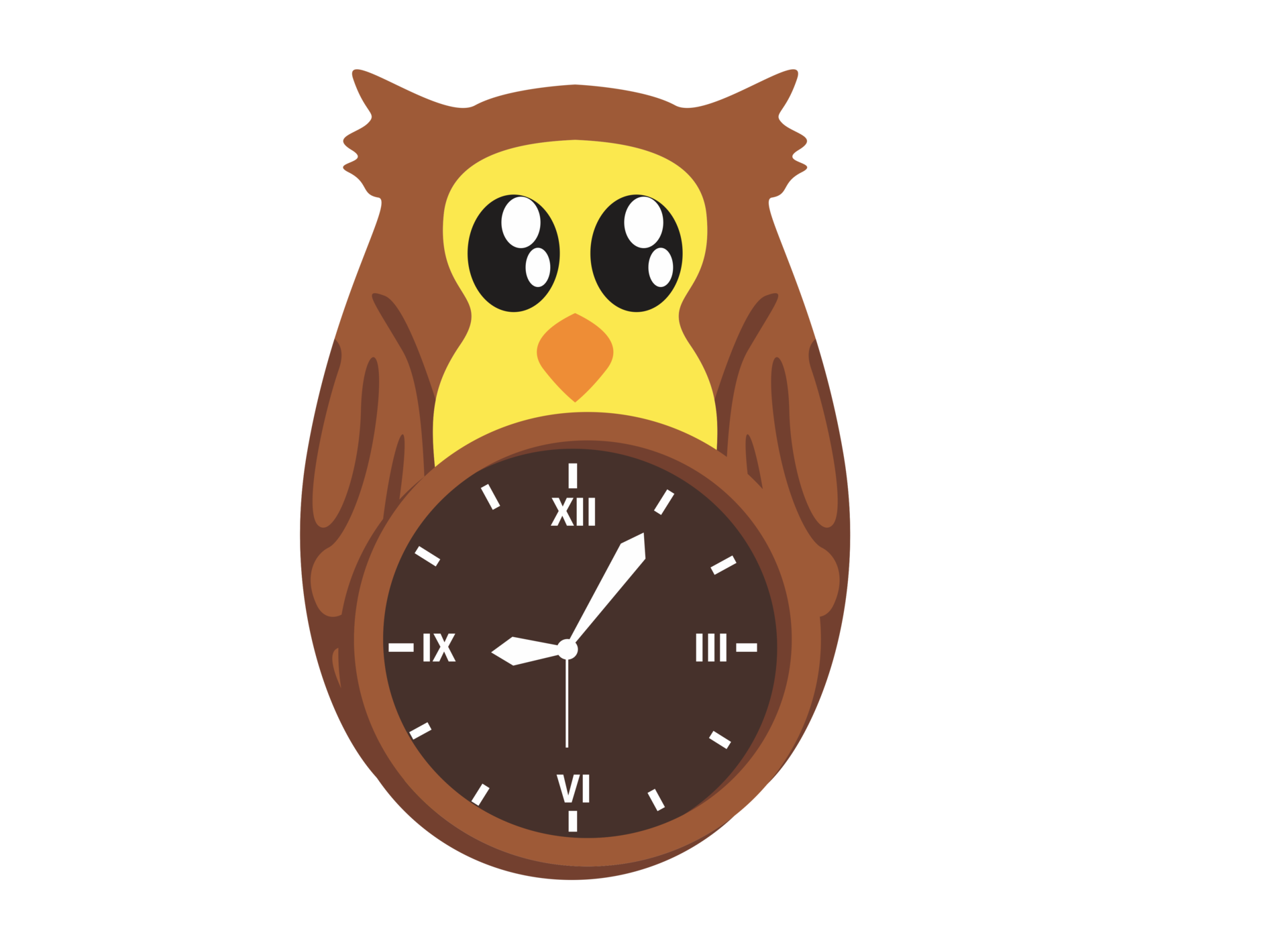 Object Clock With Owl Shape 13387618 Png