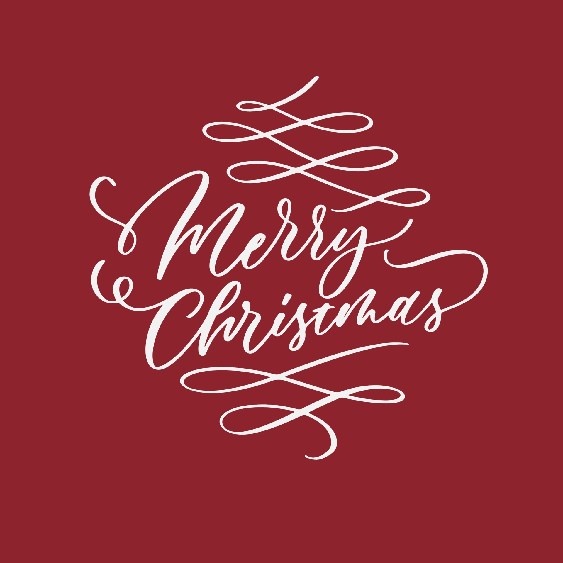 Merry Christmas Vector Text Calligraphic Lettering Design Card Template
