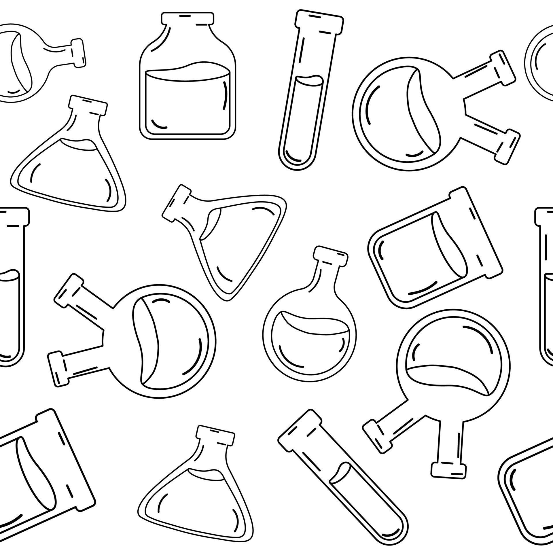 Seamless line style lab flask pattern. Vector illustration 13388164 Vector Art at Vecteezy