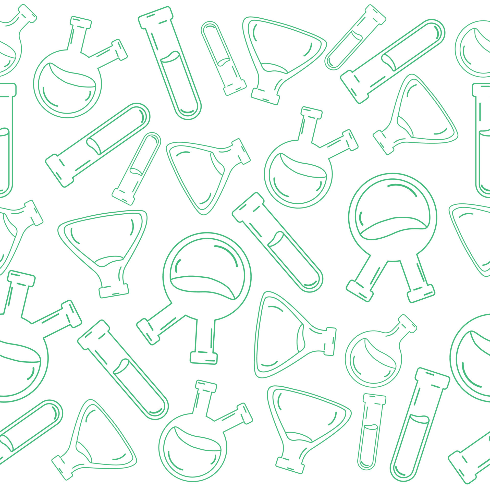 Seamless green line style lab flask pattern. Vector illustration 13388263 Vector Art at Vecteezy