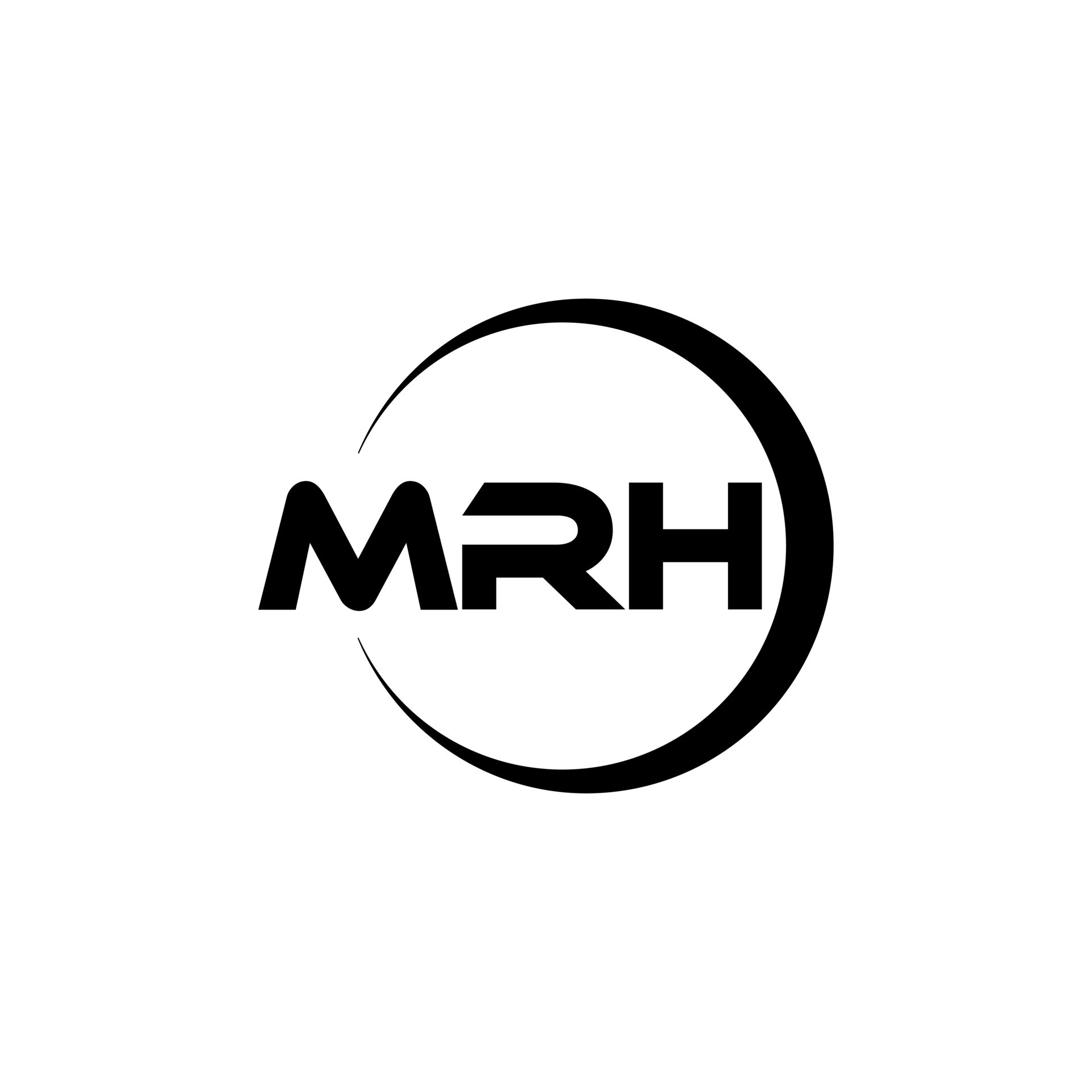 MRH letter logo design in illustration. Vector logo, calligraphy designs for logo, Poster ...