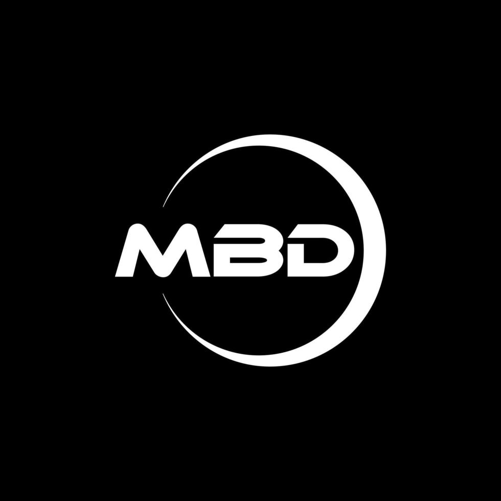 MBD letter logo design in illustration. Vector logo, calligraphy designs for logo, Poster ...