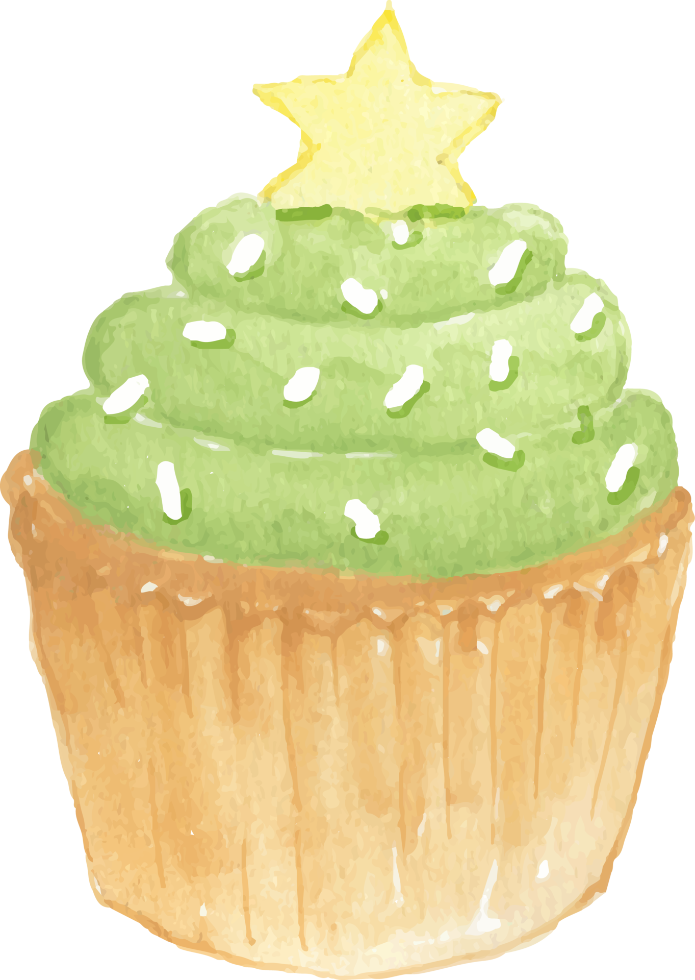 Free watercolor Christmas cupcakes 13390871 PNG with Transparent Background