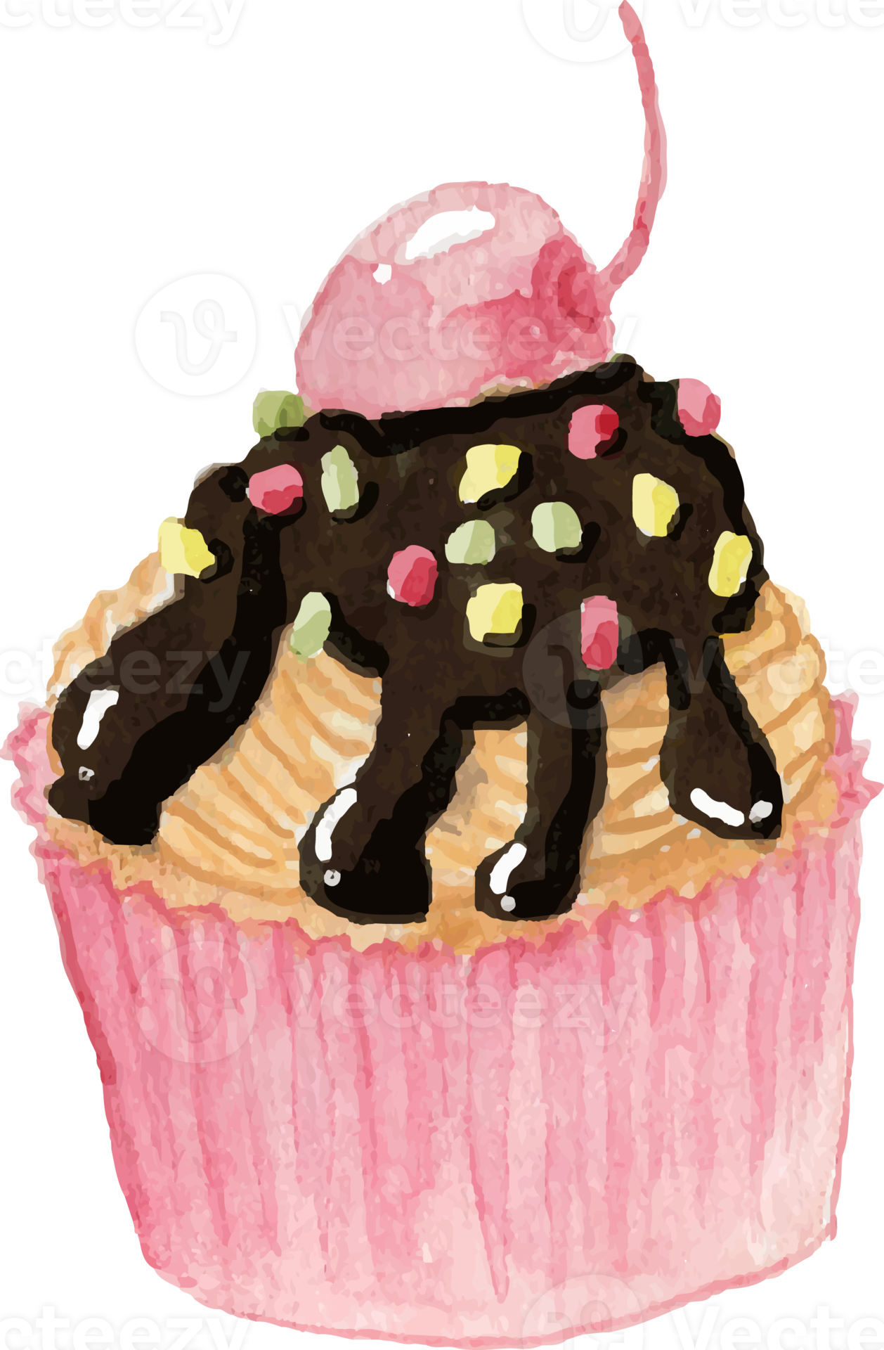 watercolor Christmas cupcakes 13390873 PNG