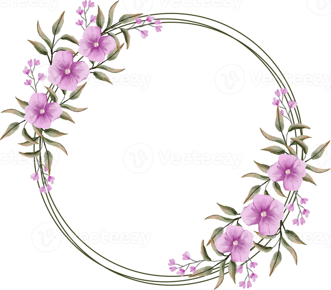 Elegante Moldura De Flores Em Aquarela 13391211 Png