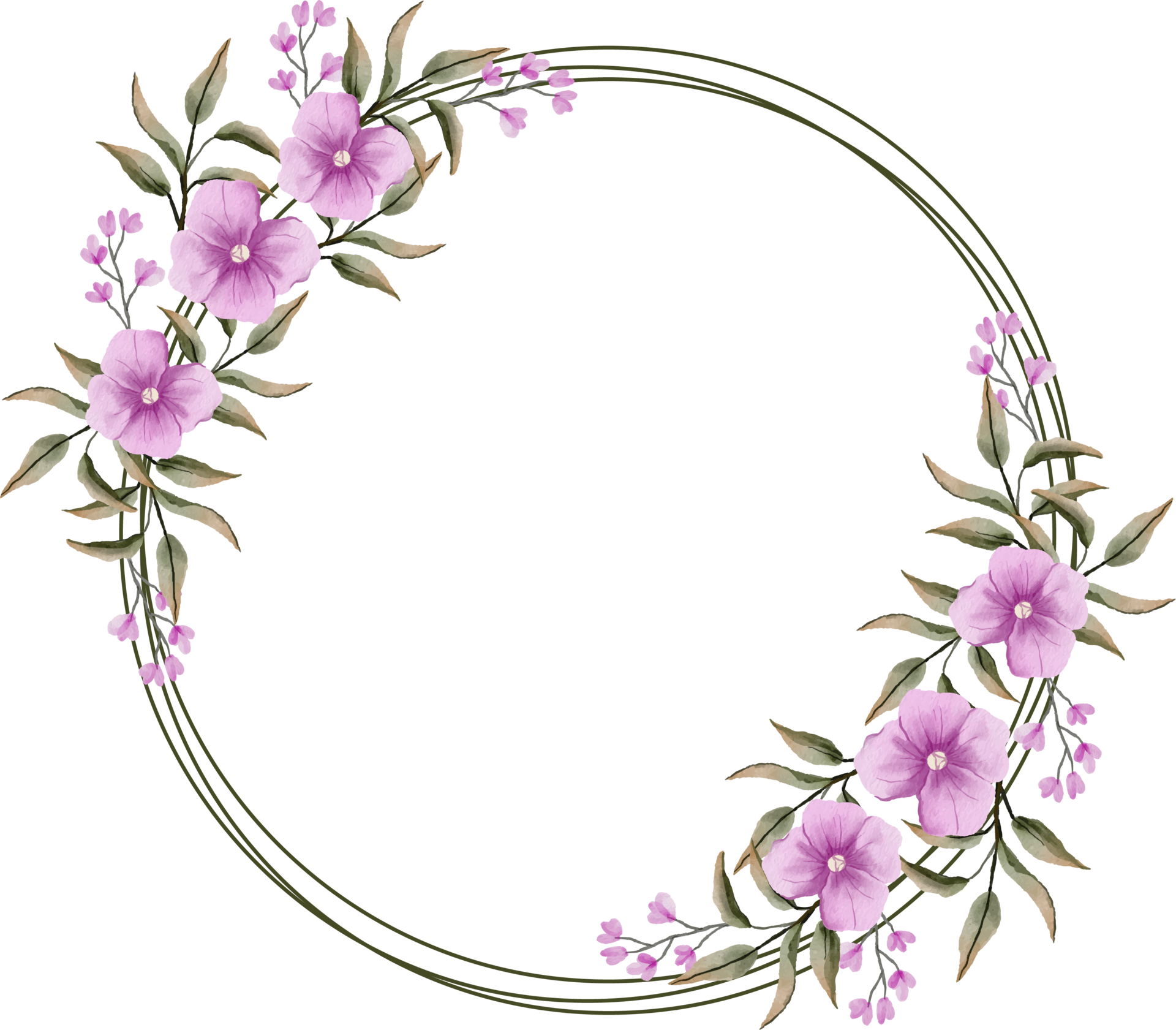 Elegante Moldura De Flores Em Aquarela 13391211 Png