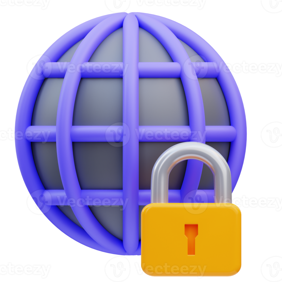 Free 3d Safe Internet Cyber Security Icon Illustration Rendering
