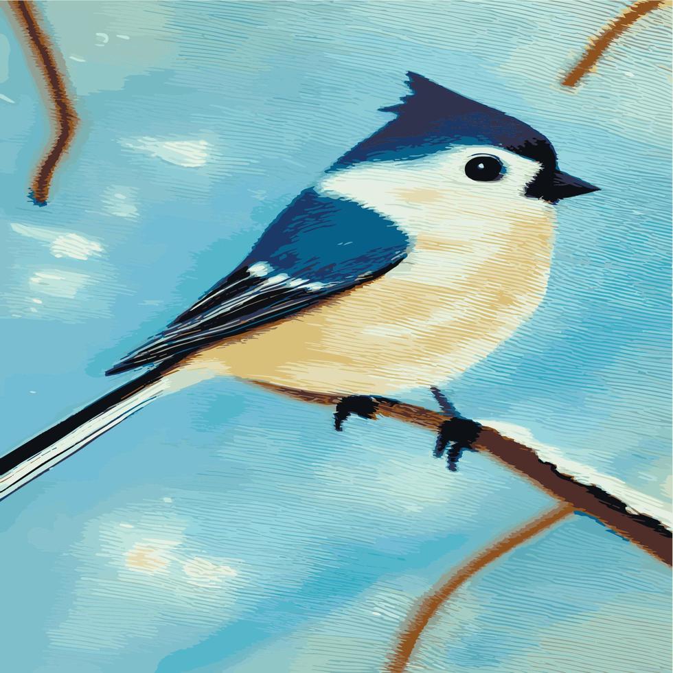 Vector realistic detailed vector illustration winter birds branches ...