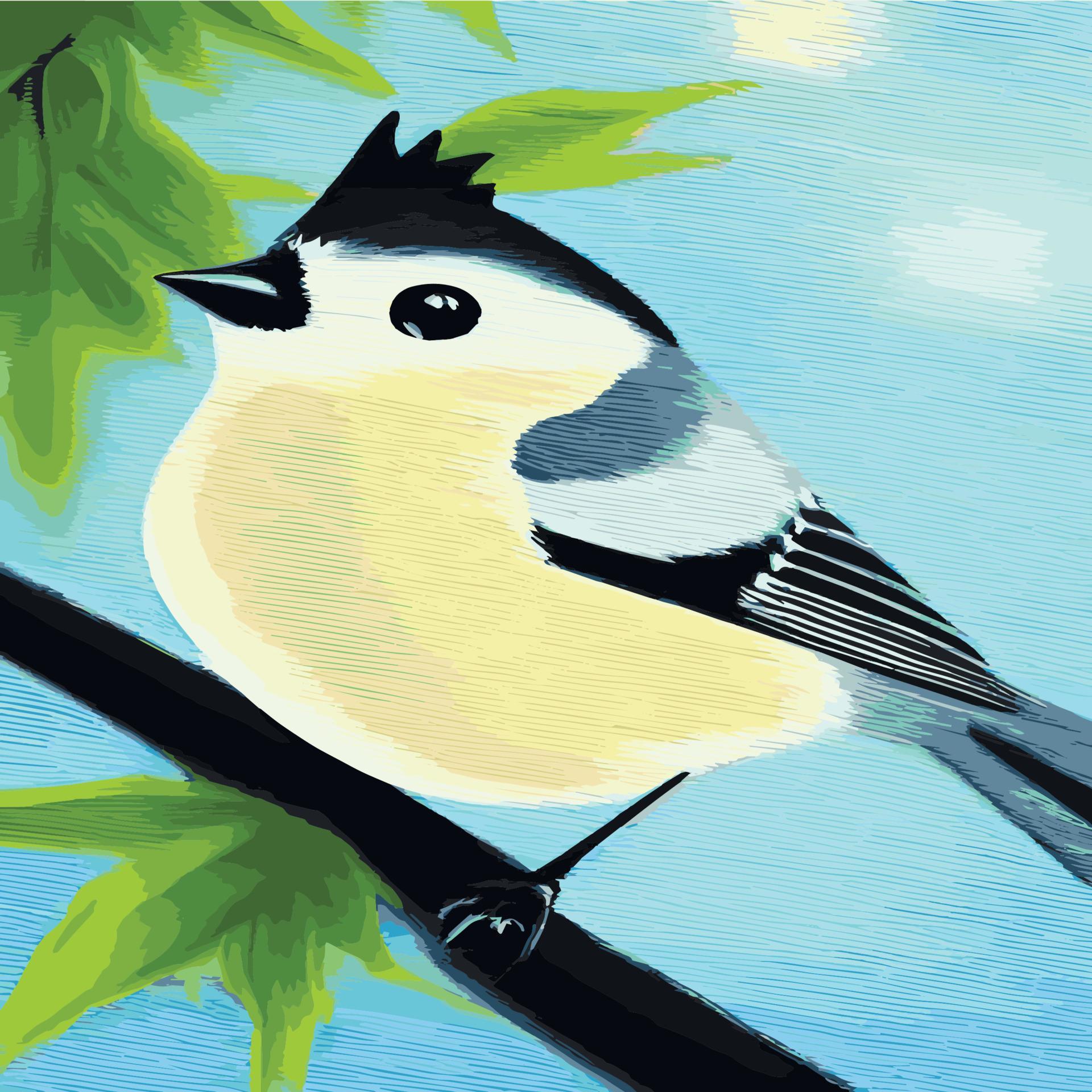 Vector realistic detailed vector illustration winter birds branches ...