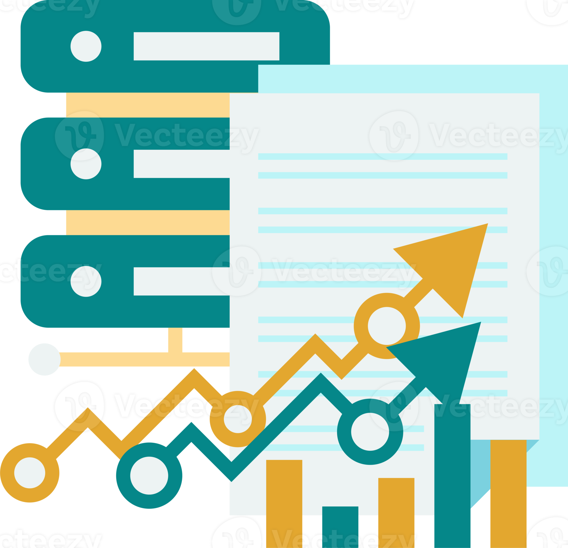 computer server and report illustration in minimal style 13395361 PNG