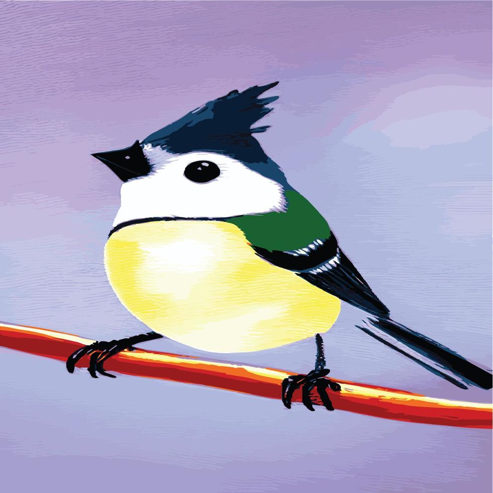 Vector realistic detailed vector illustration winter birds branches ...