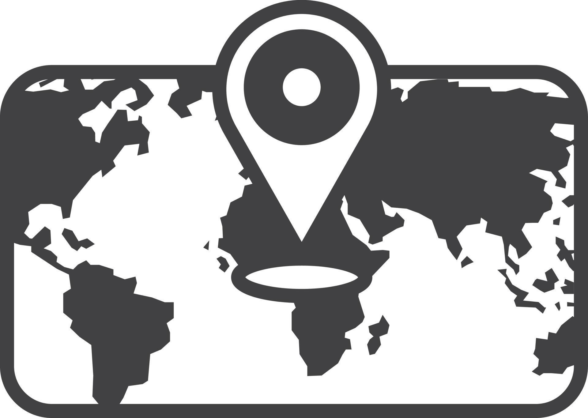 Pins And World Map Illustration In Minimal Style 13396763 Vector Art At