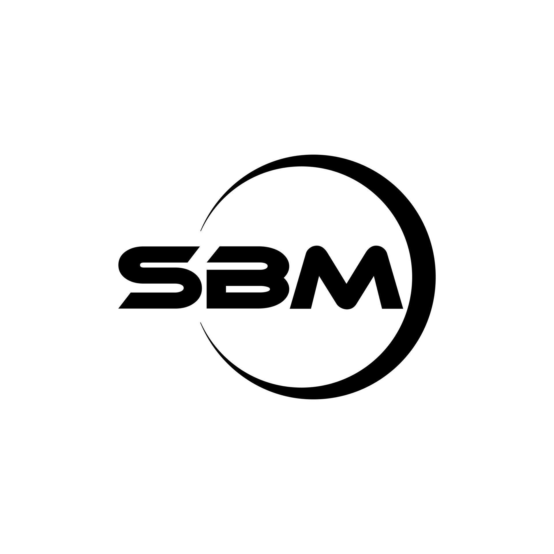 SBM letter logo design with white background in illustrator. Vector logo, calligraphy designs ...