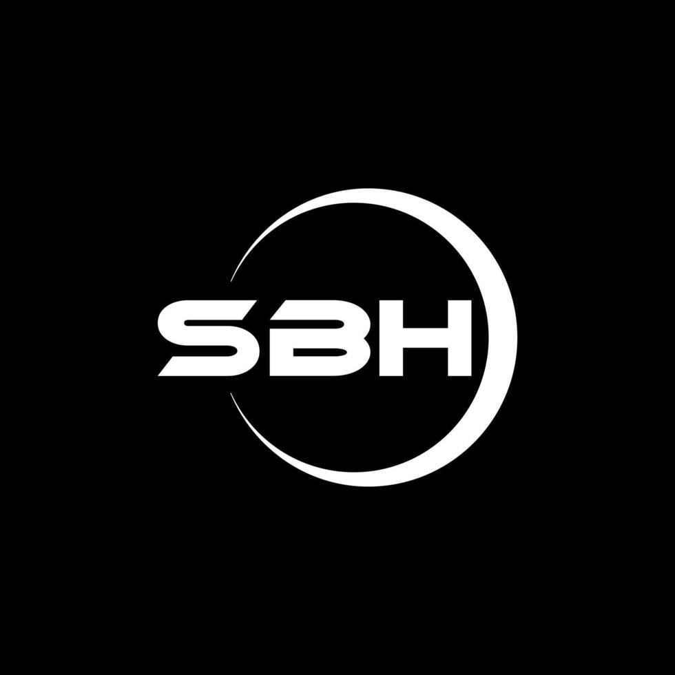 SBH letter logo design with black background in illustrator. Vector logo, calligraphy designs ...