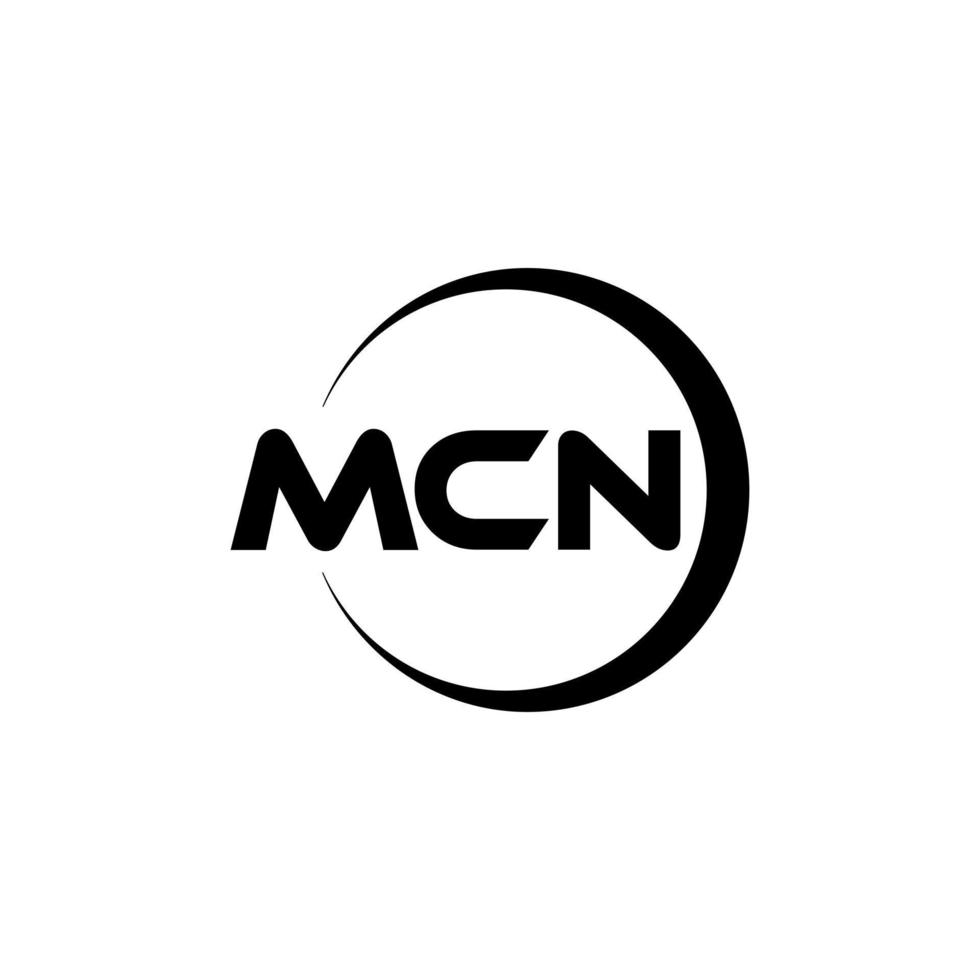 diseño del logotipo de la letra mcn en la ilustración. logotipo vectorial, diseños de caligrafía ...