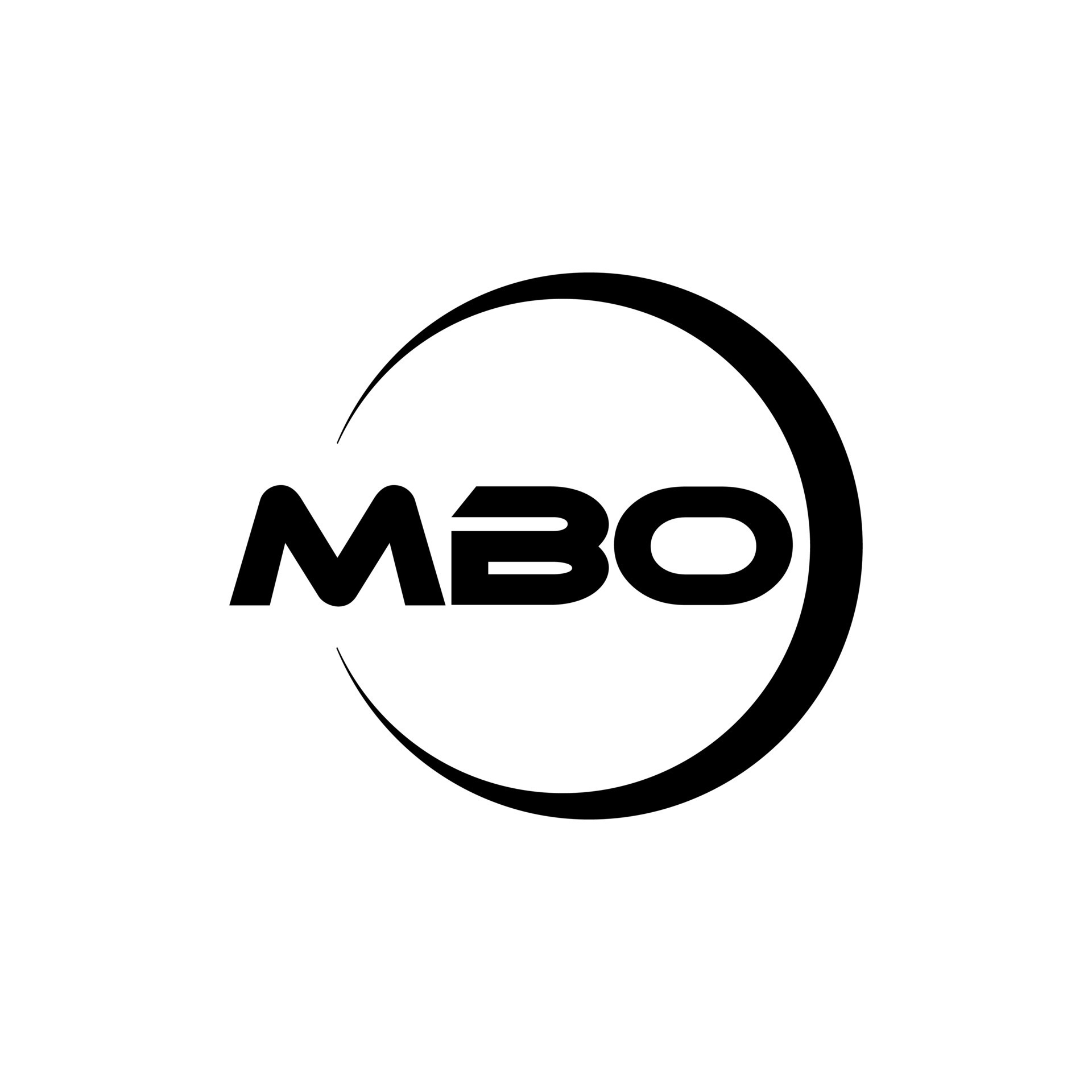 diseño de logotipo de letra mbo en ilustración. logotipo vectorial, diseños de caligrafía para ...