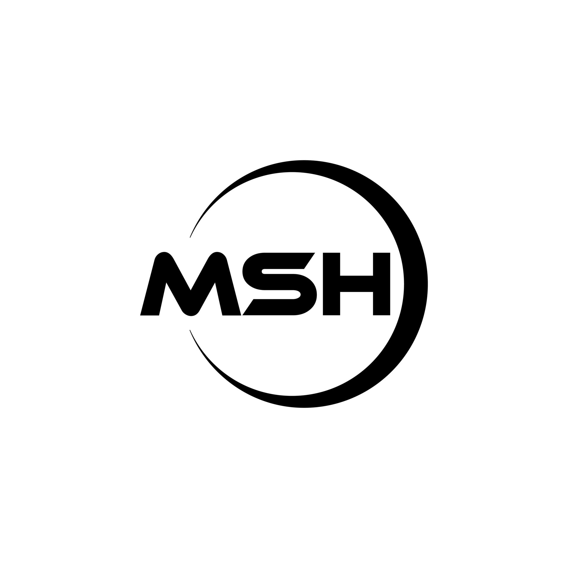 diseño del logotipo de la letra msh en la ilustración. logotipo vectorial, diseños de caligrafía ...