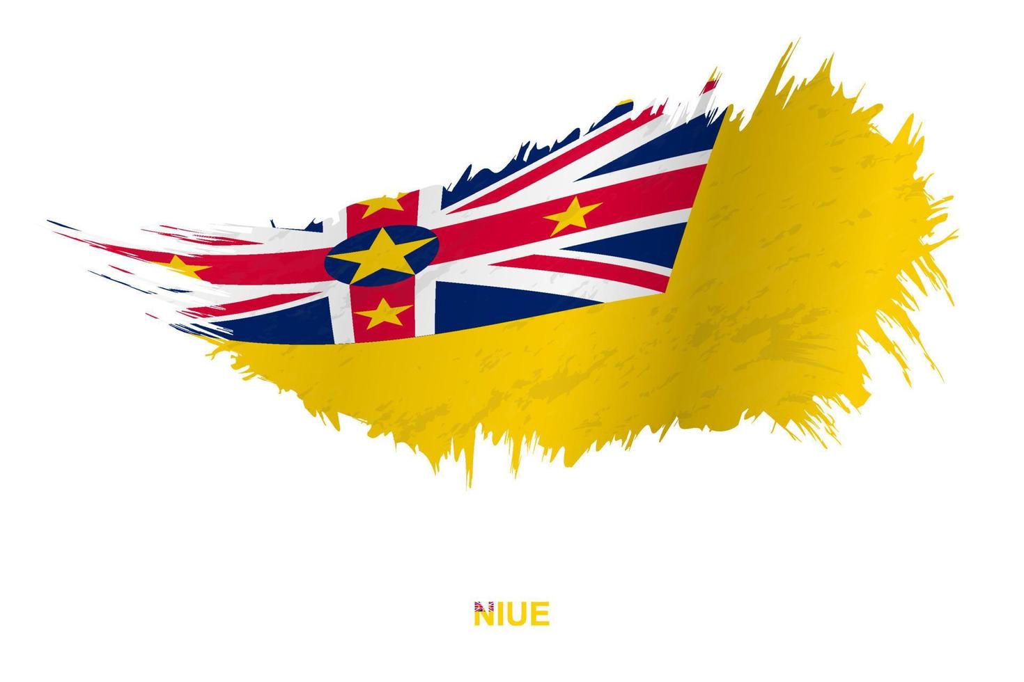 Flag of Niue in grunge style with waving effect. 13398471 Vector Art at Vecteezy
