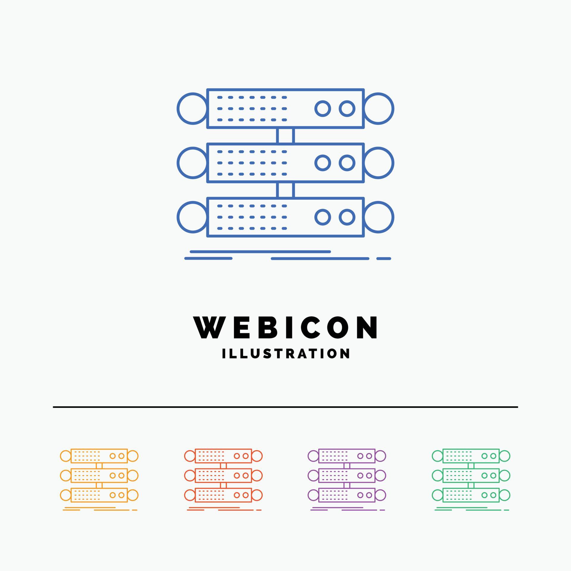 server. structure. rack. database. data 5 Color Line Web Icon Template ...