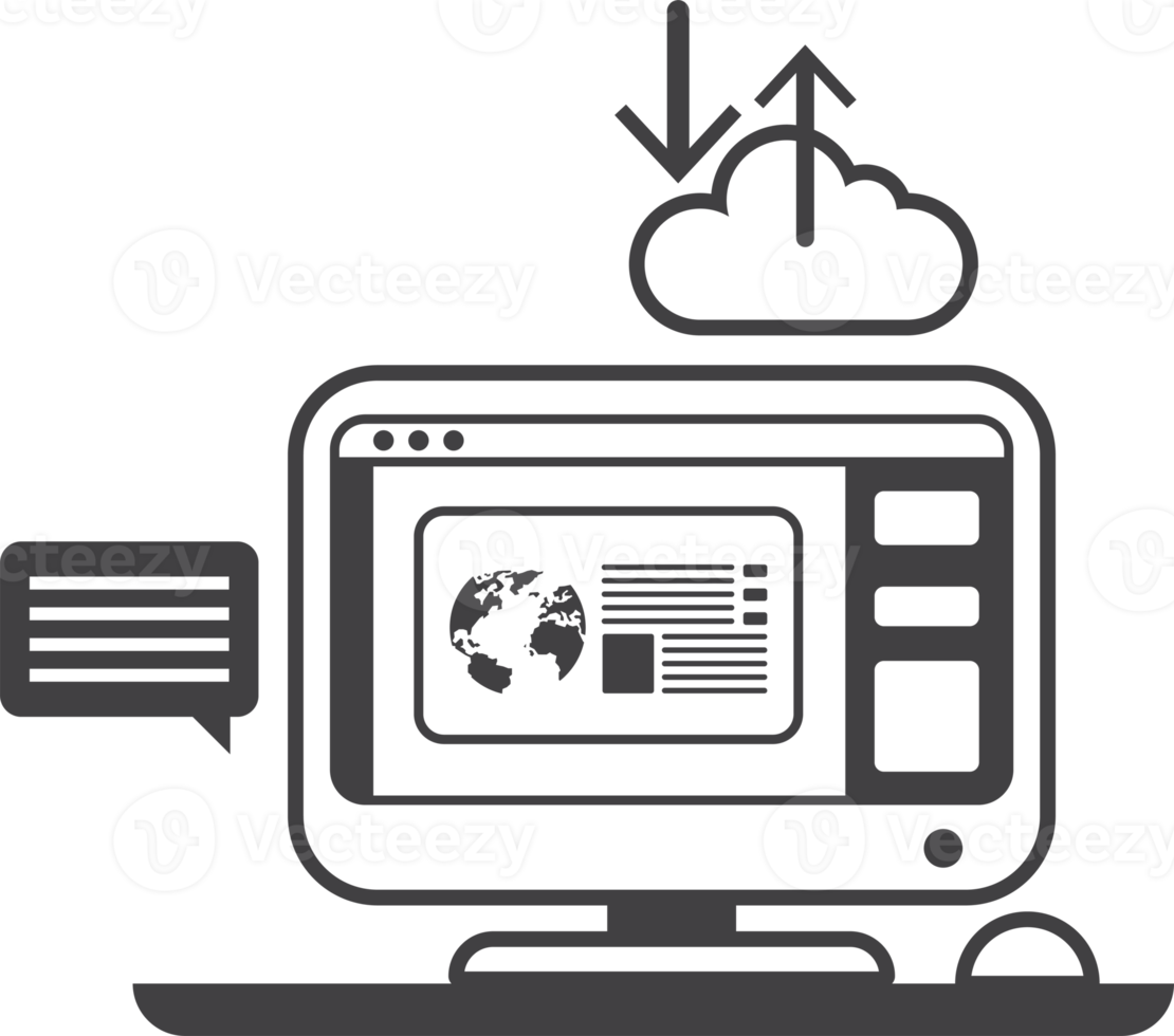 computer and web page window illustration in minimal style 13399231 PNG