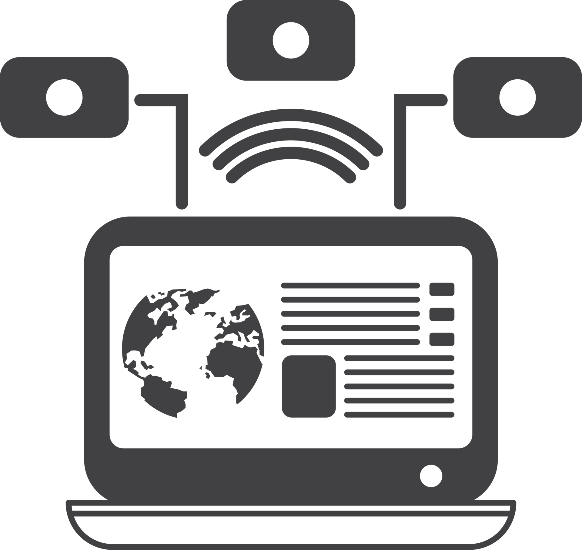 Laptop And Data Connection Illustration In Minimal Style 13399312 Png