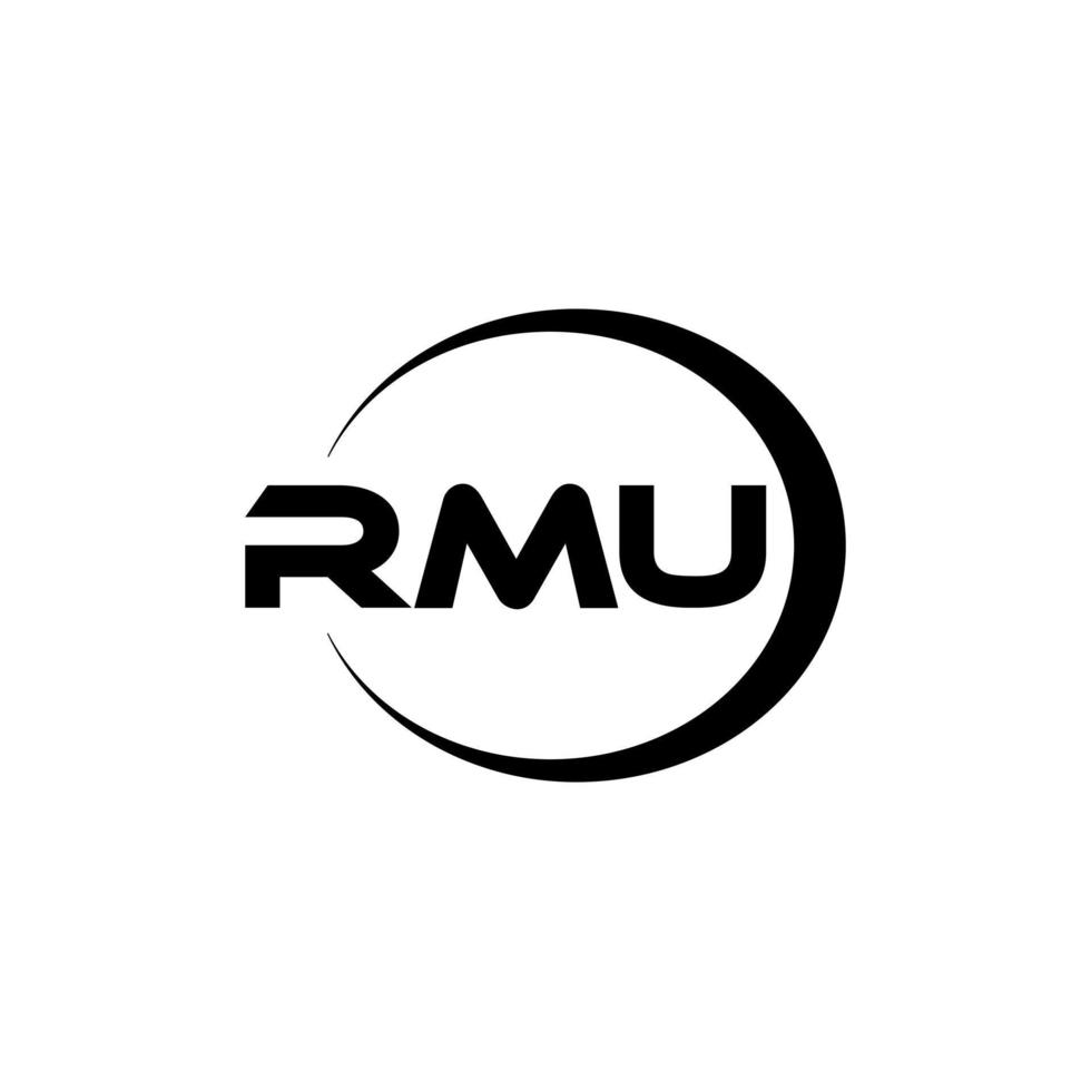 diseño de logotipo de letra rmu en ilustración. logotipo vectorial, diseños de caligrafía para ...