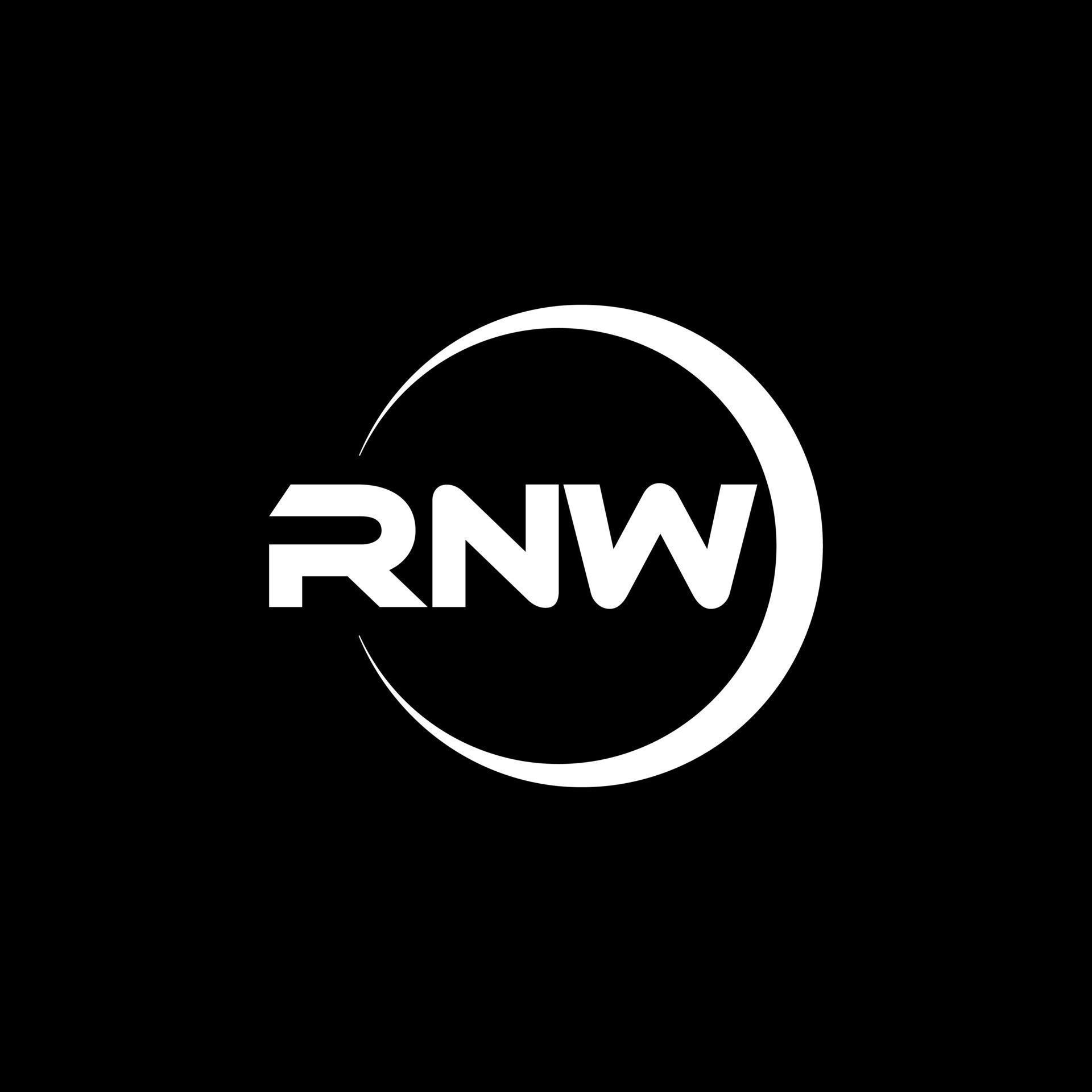 RNW letter logo design in illustration. Vector logo, calligraphy designs for logo, Poster ...