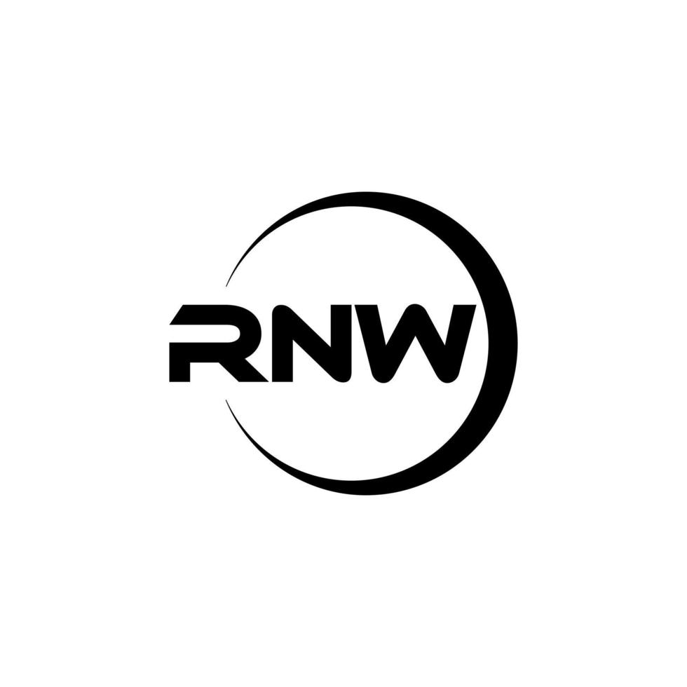 RNW letter logo design in illustration. Vector logo, calligraphy designs for logo, Poster ...