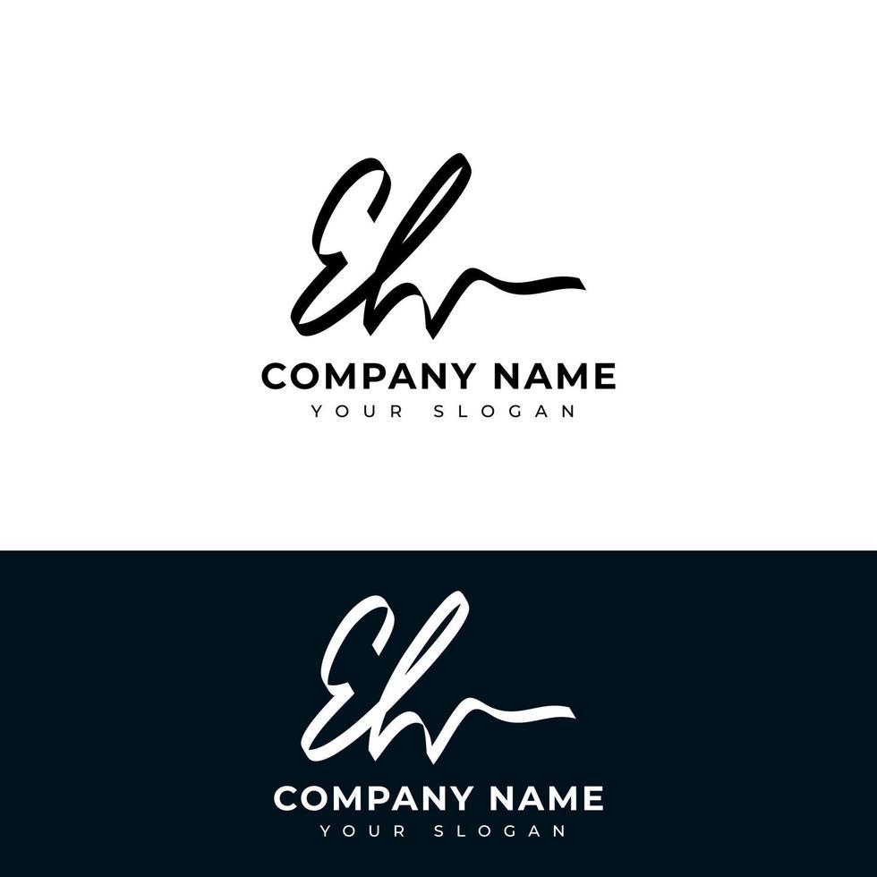 Eh Initial Signature Logo Vector Design 13407443 Vector Art At Vecteezy