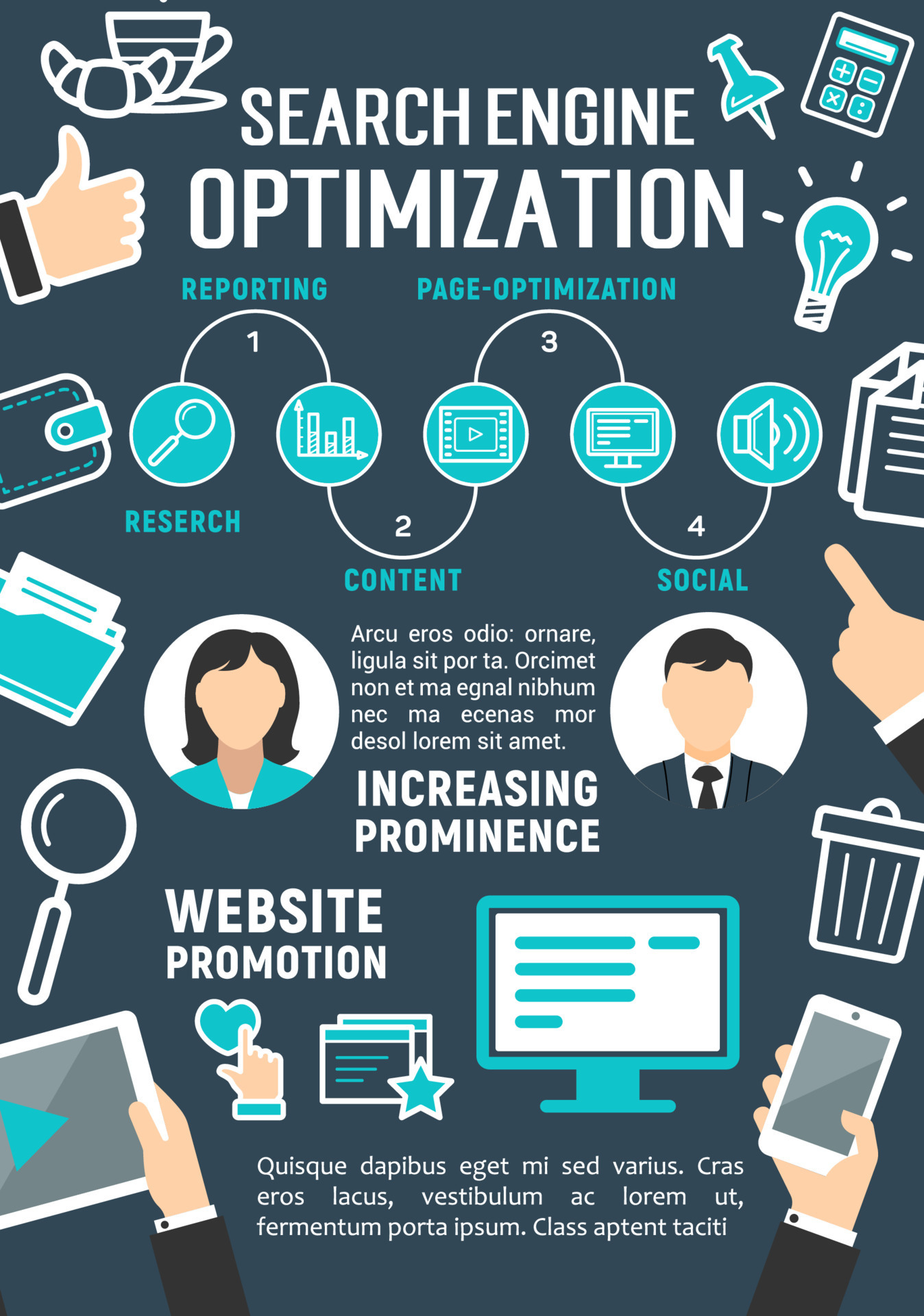 Vector search engine optimization internet poster 13411233 Vector Art ...