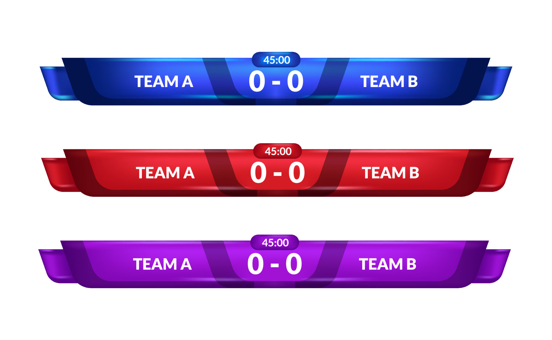 scoreboard versus team A vs team B for sport lower third with time and ... scoreboard versus team A vs team B for sport lower third with time and ...