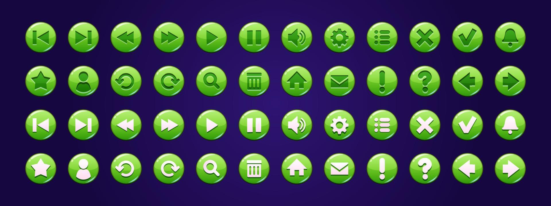 Green circle buttons, icons for website or game 13417076 Vector Art at ...