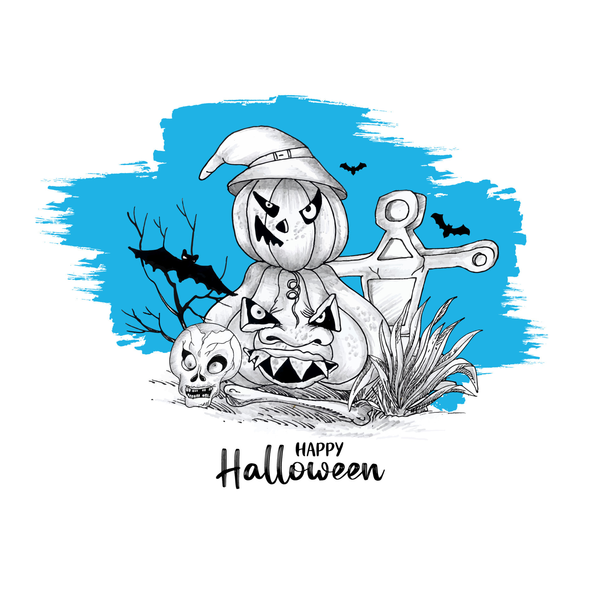 Happy Halloween Horror Festival Celebration Decorative Background Design 13418151 Vector Art At