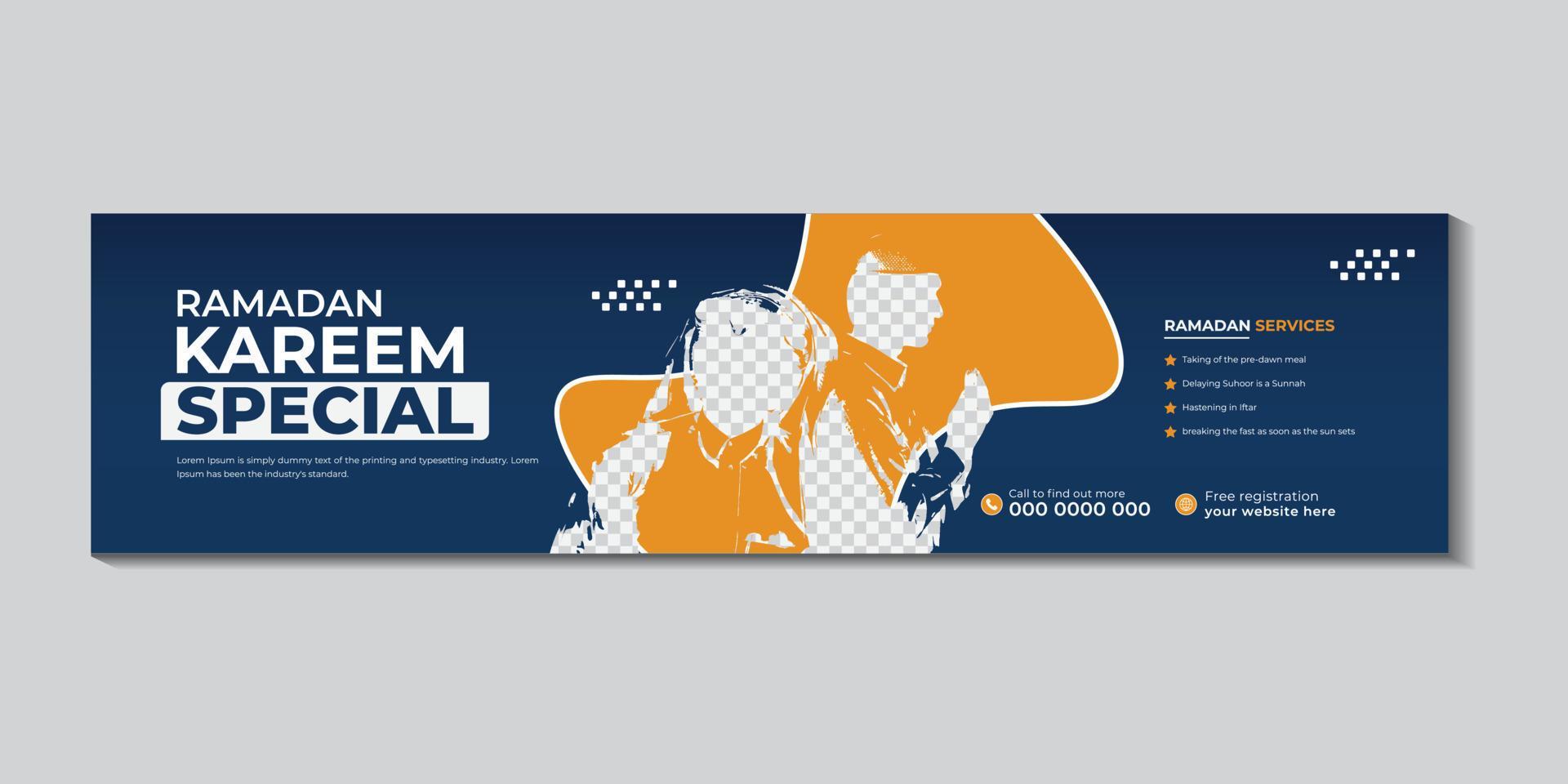 linkedin banner design for Ramadan kareem 13418338 Vector Art at Vecteezy