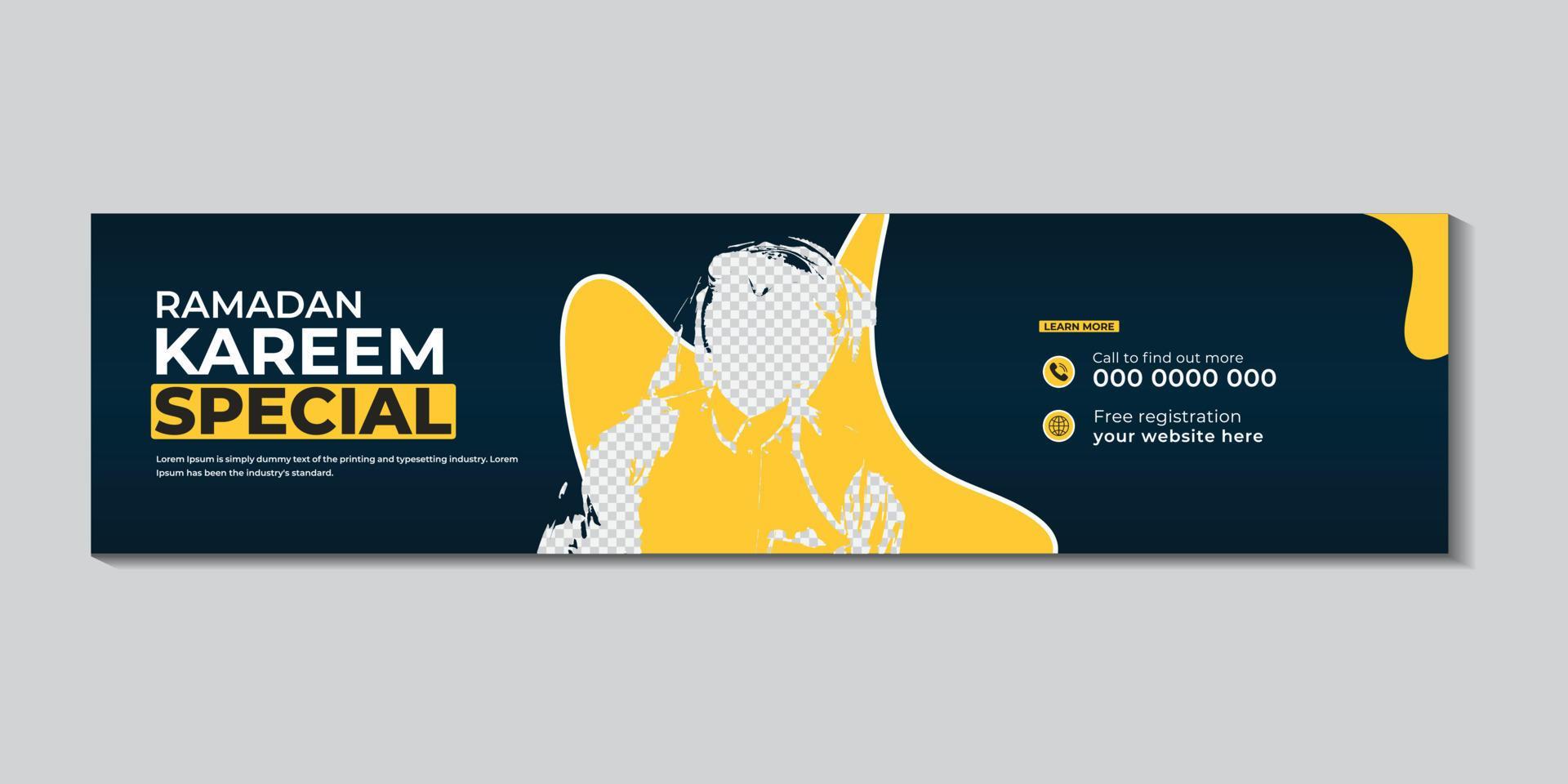 linkedin banner design for Ramadan kareem 13418339 Vector Art at Vecteezy