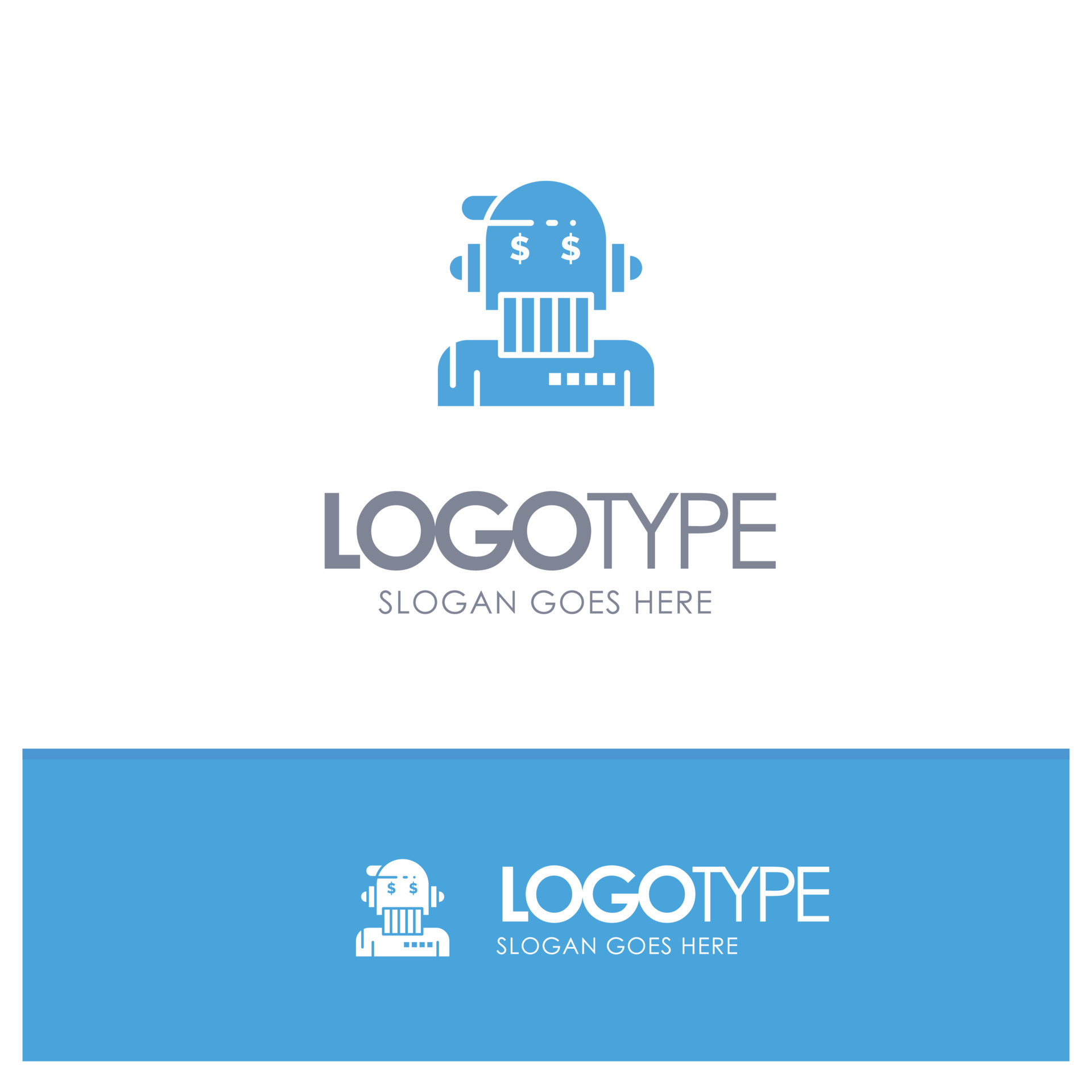 Robot Advisor Adviser Advisor Algorithm Analyst Blue Solid Logo With Place For Tagline 13419271