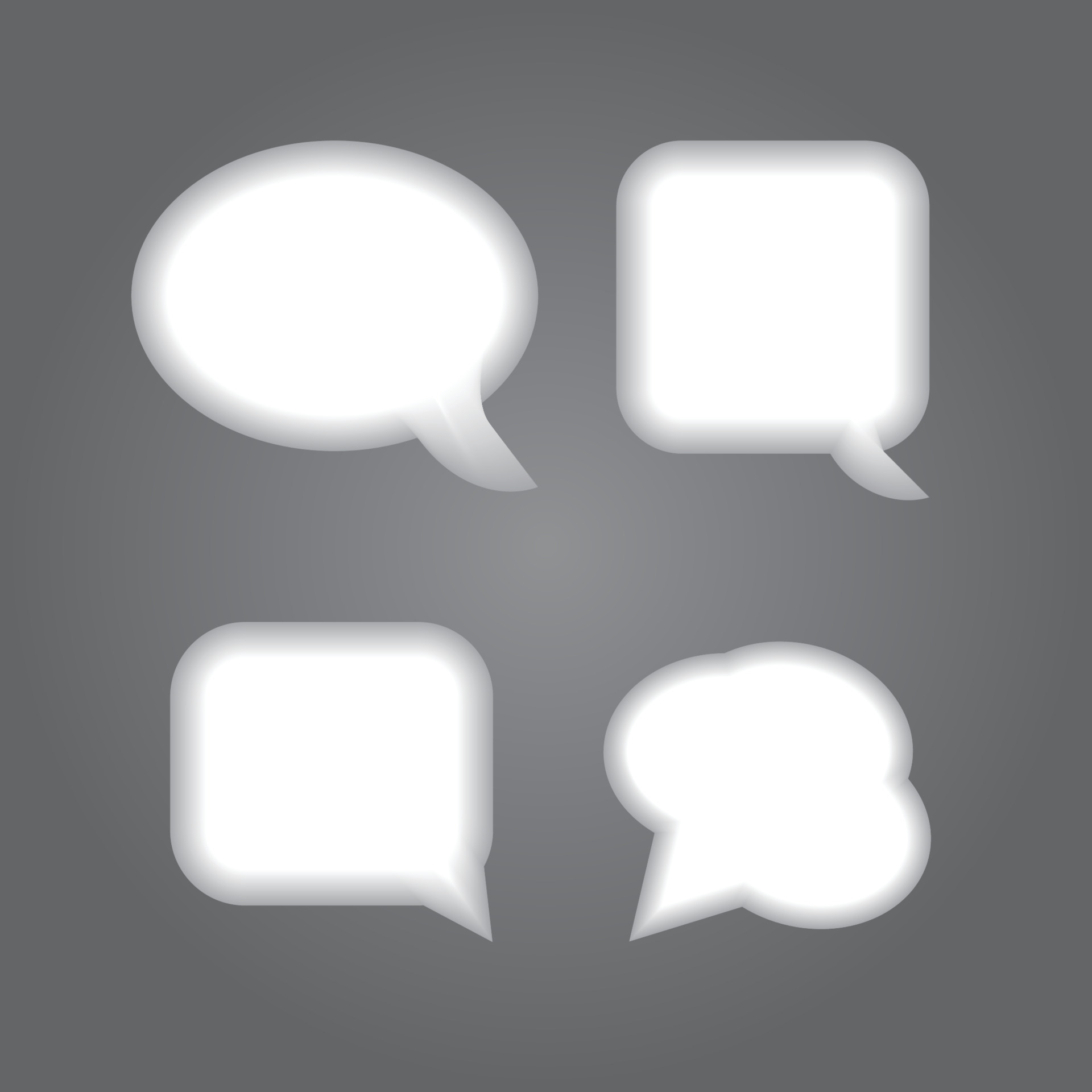 3d white bubble chat icon collection 13419362 Vector Art at Vecteezy