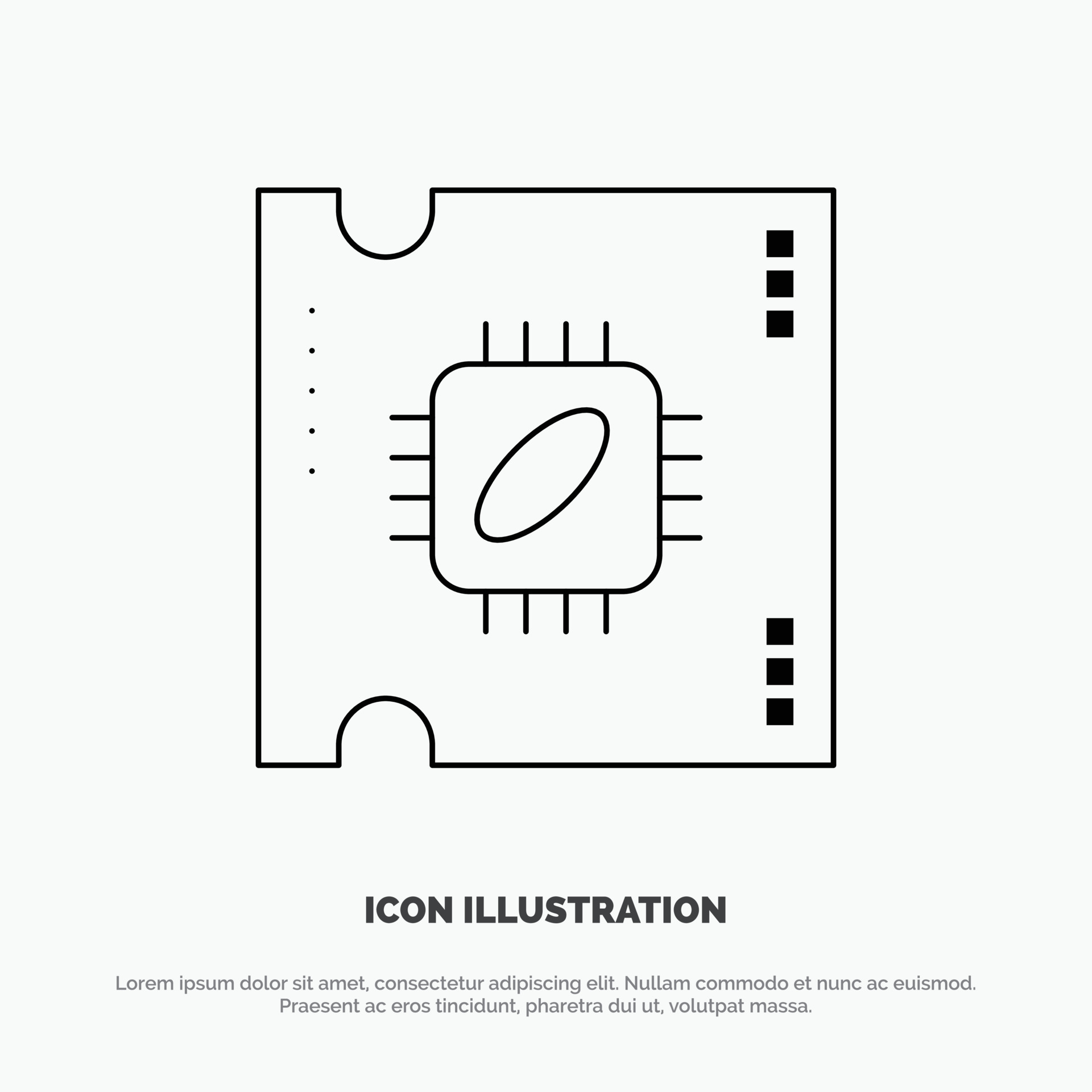 Cpu Microchip Processor Processor Chip Line Icon Vector 13420425 Vector