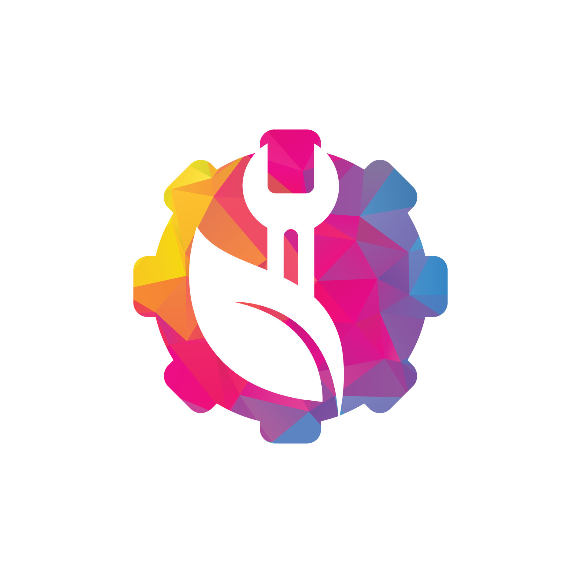 Gear logo design combined with wrench and leaves. Repair service leaf nature logo design ...