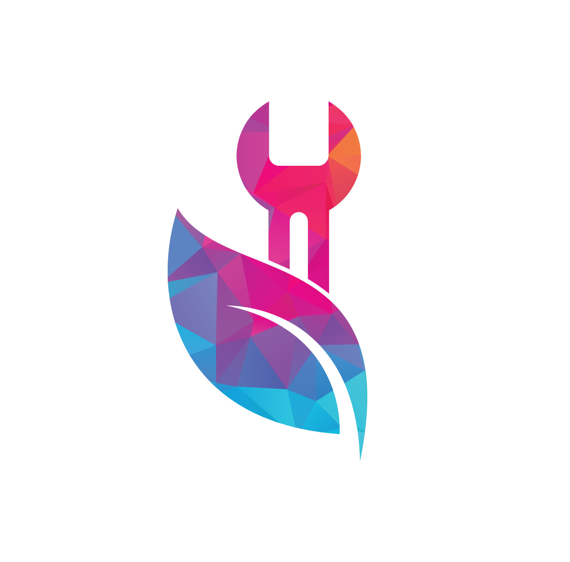 Wrench leaf vector logo design template. Repair service leaf nature logo design. 13421399 Vector ...