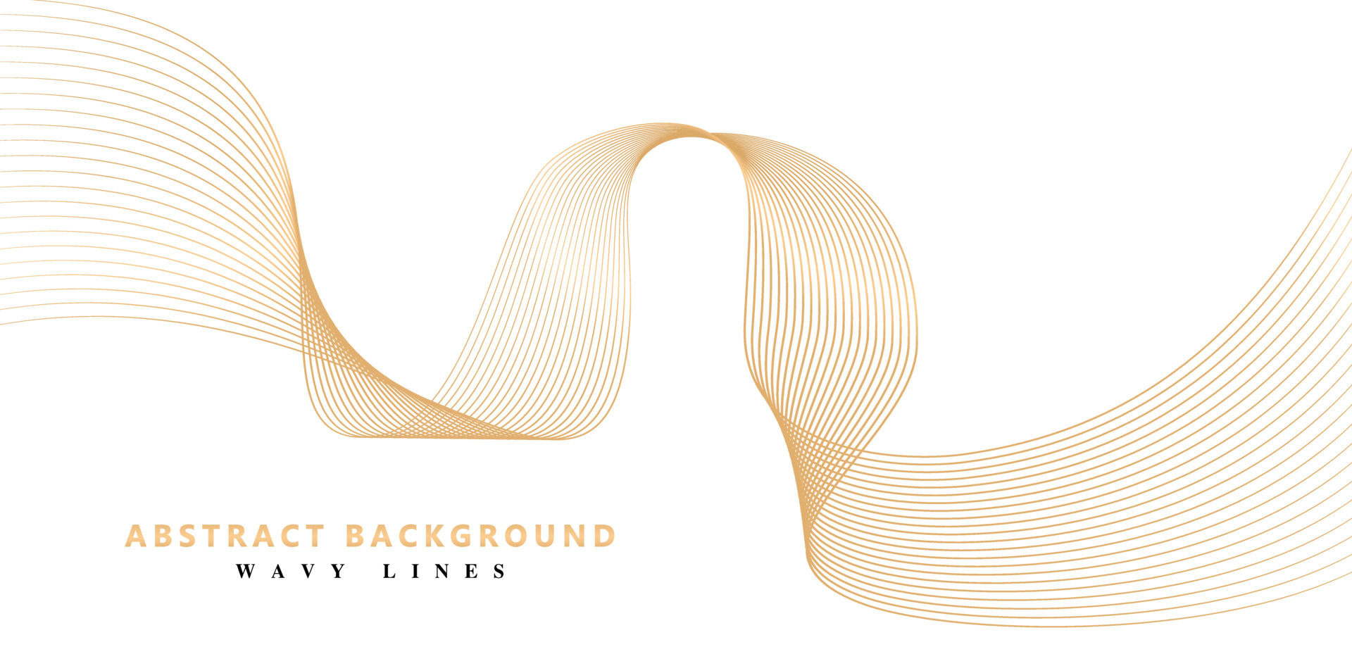 Abstract Background With Golden Wave Isolated White Background Copy Space Text Design