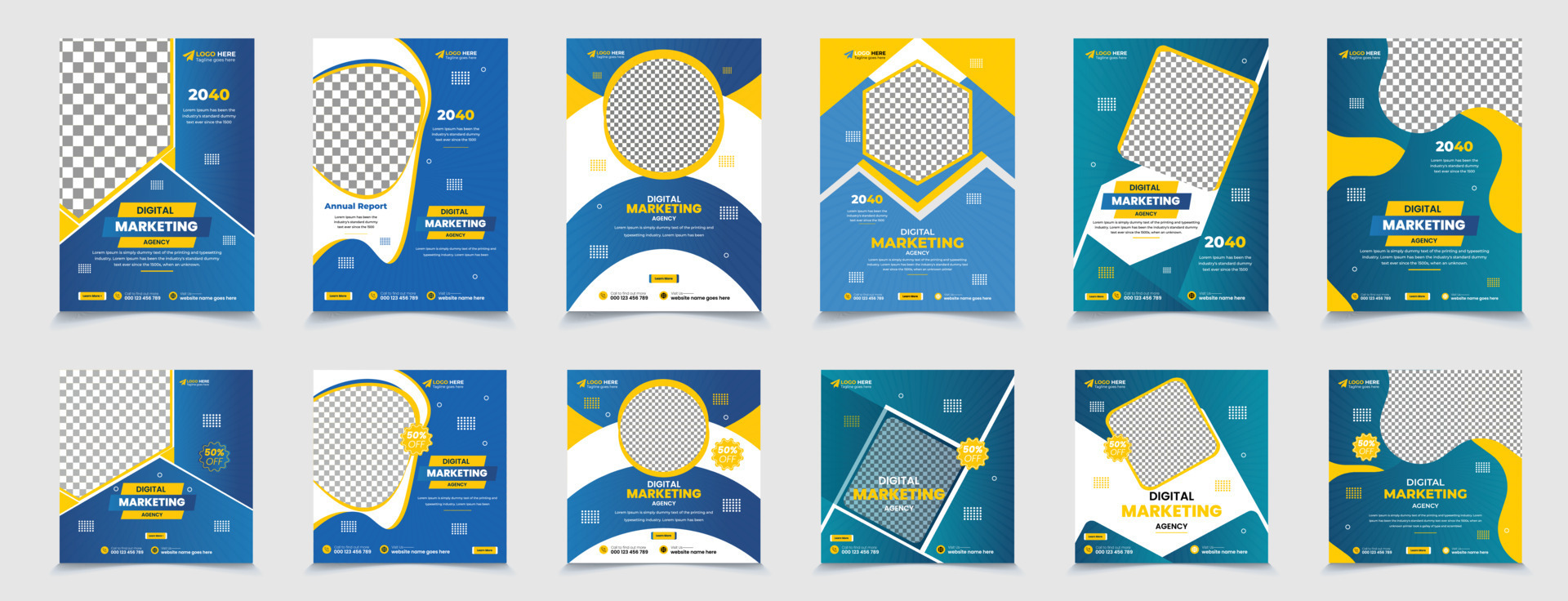 Digital marketing agency A4 paper size book cover design , square ... Digital marketing agency A4 paper size book cover design , square ...