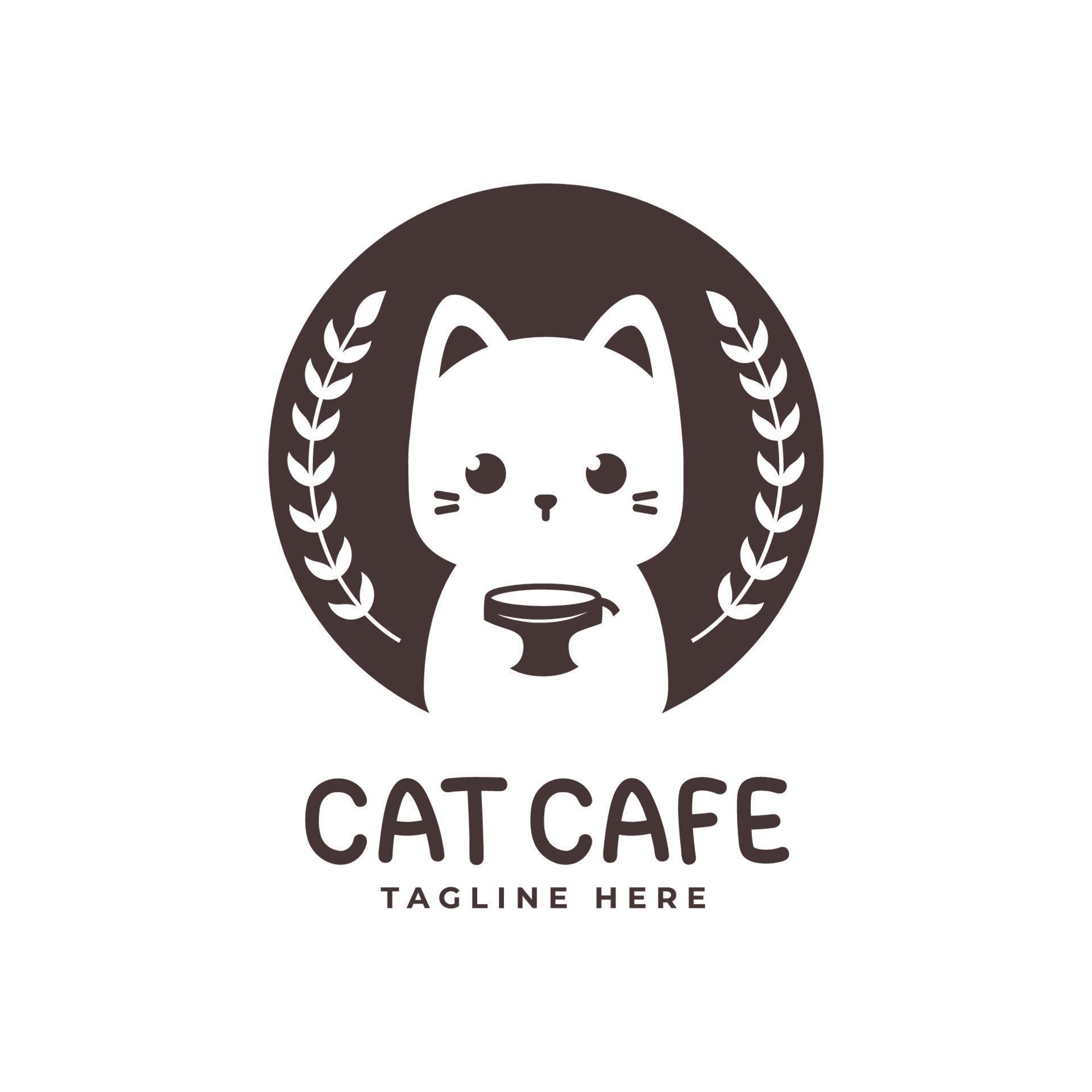 cute cat logo with coffee cup 13430175 Vector Art at Vecteezy