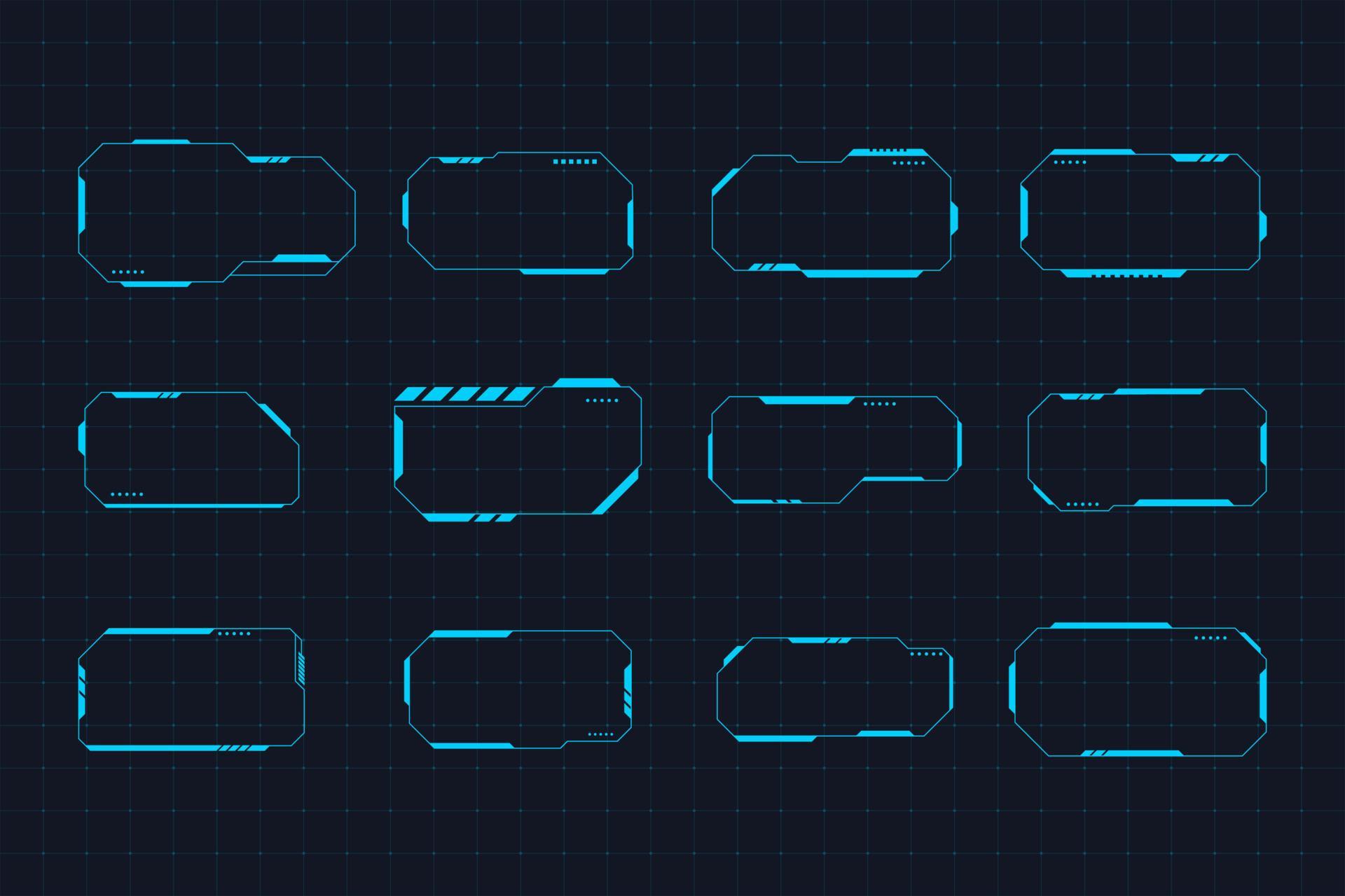 Set of Abstract Tech Border Design 13430193 Vector Art at Vecteezy